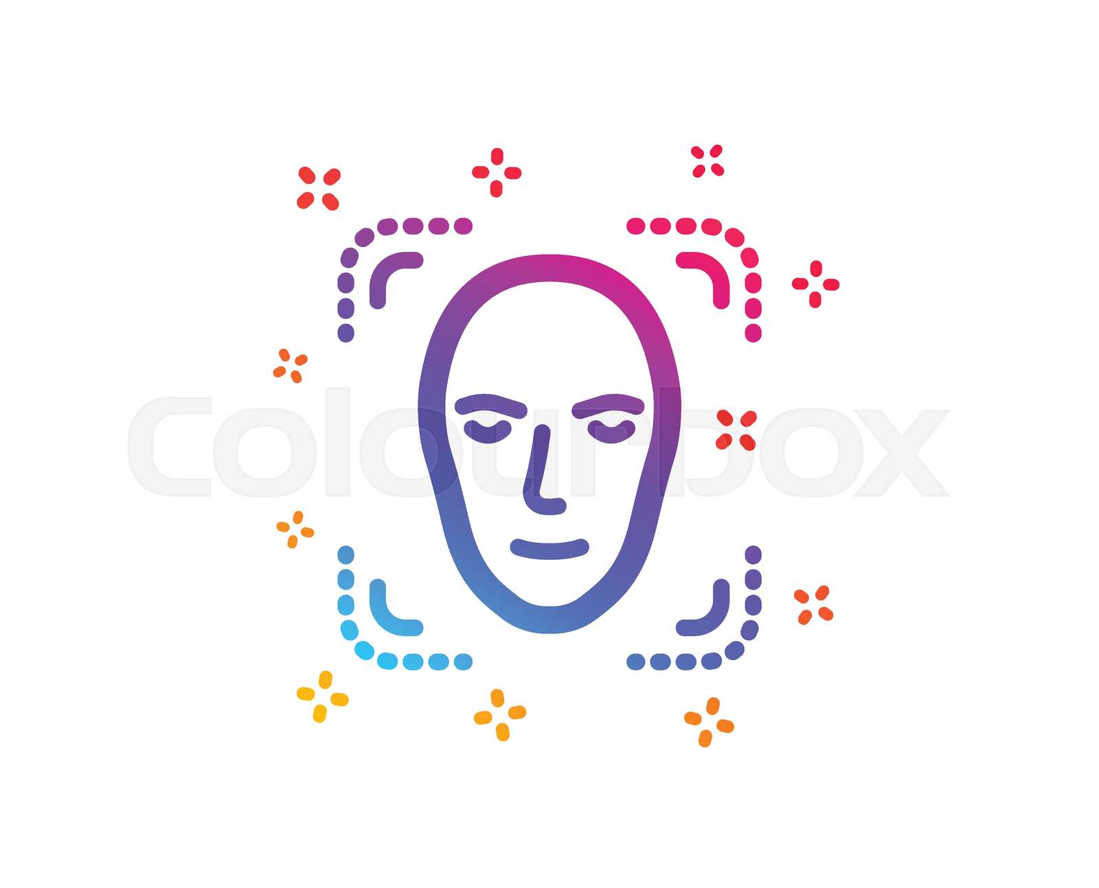 Face detection icon. Head recognition sign. Vector | Stock vector ...