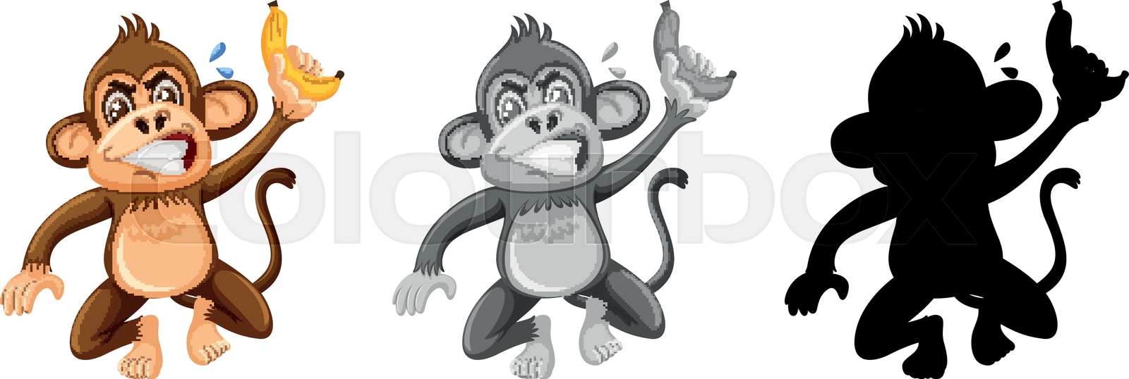 Set of angry monkey character | Stock vector | Colourbox