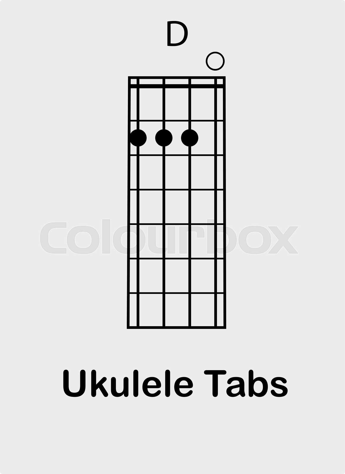 Ukulele chords D major | Stock vector | Colourbox
