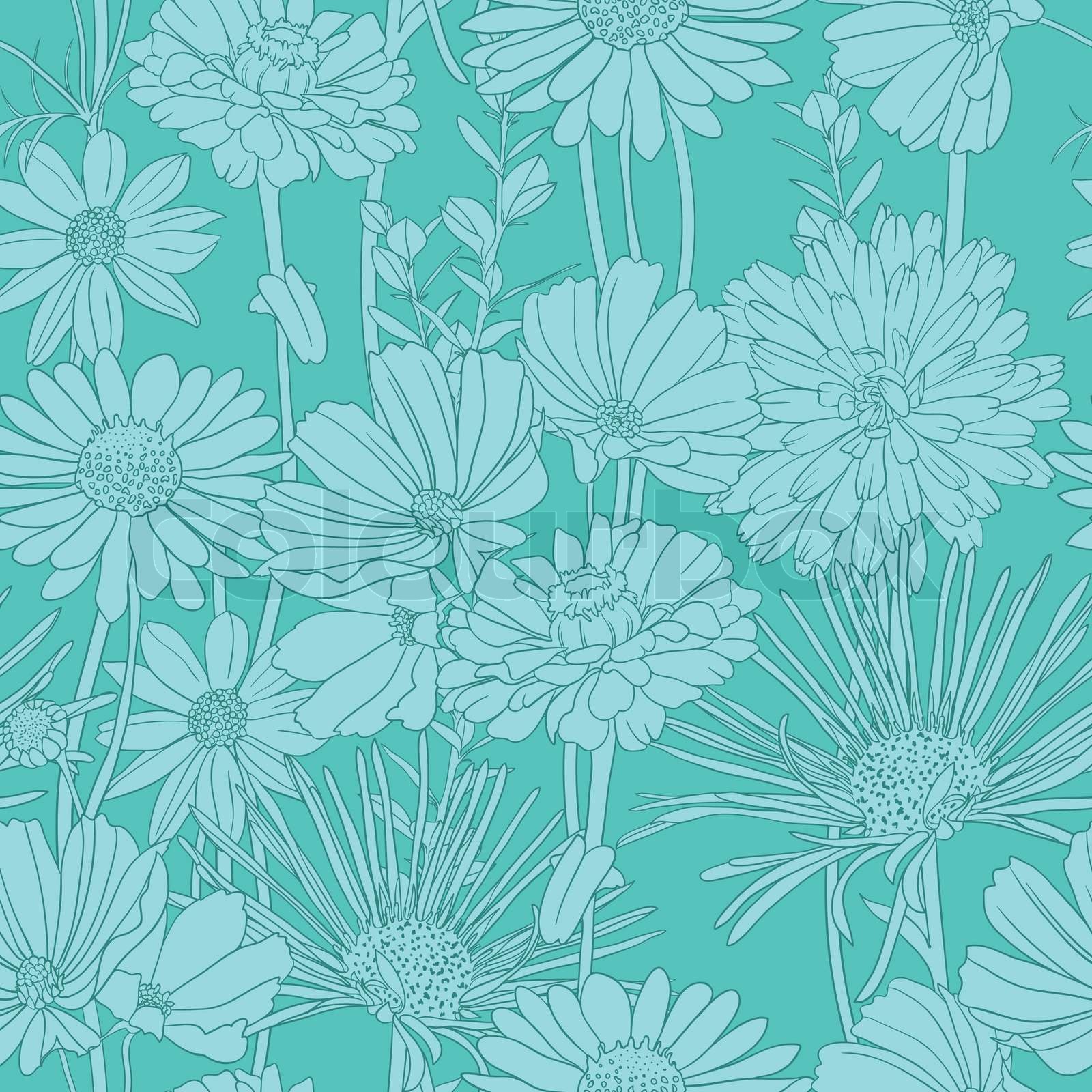 floral seamless wallpaper | Stock vector | Colourbox