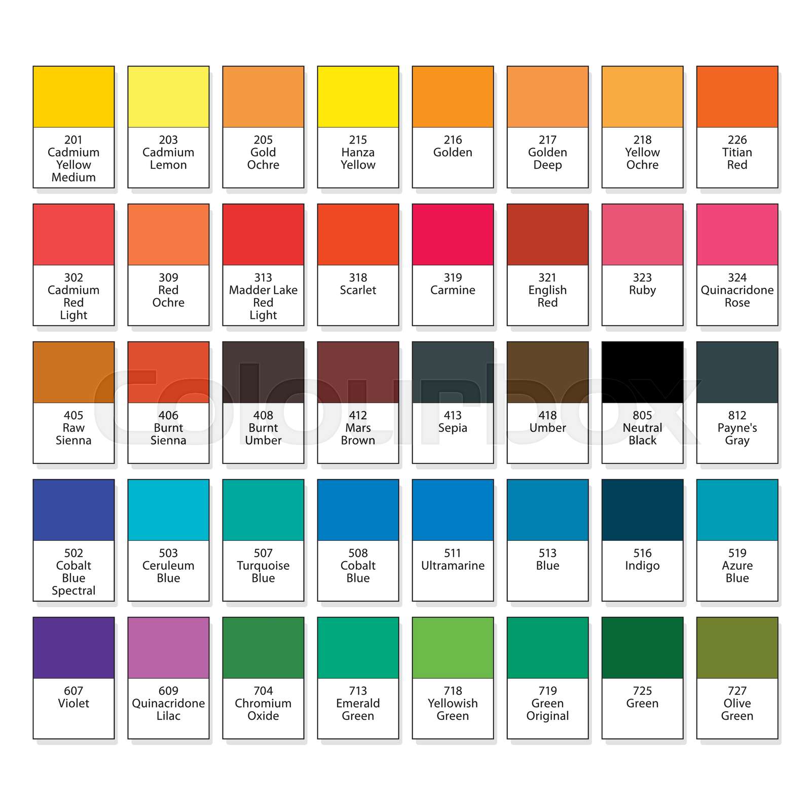 Aquarelle basic palette, Artistic paint set N°40. Main watercolor ...