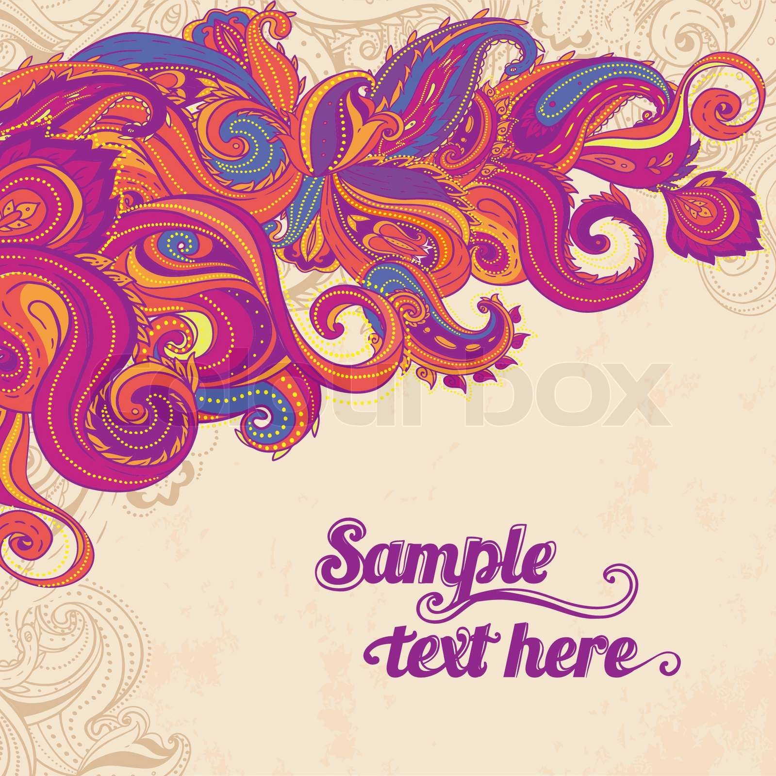 Floral paisley frame | Stock vector | Colourbox