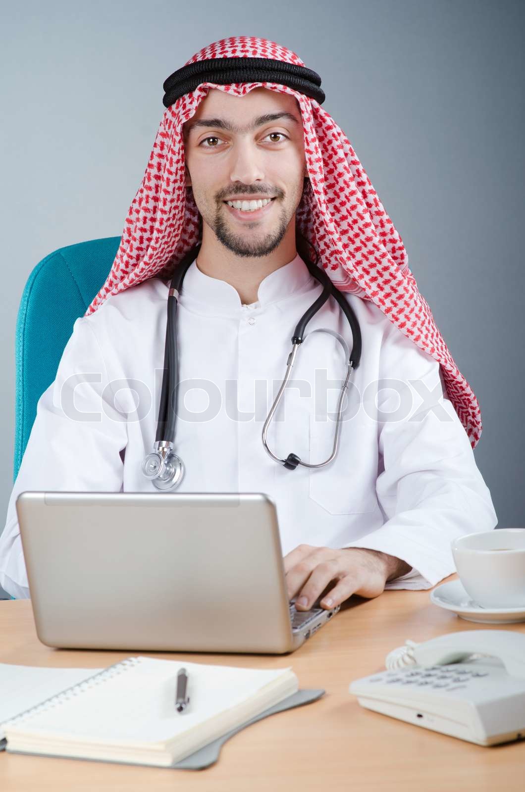 Arab doctor working in hospital | Stock image | Colourbox