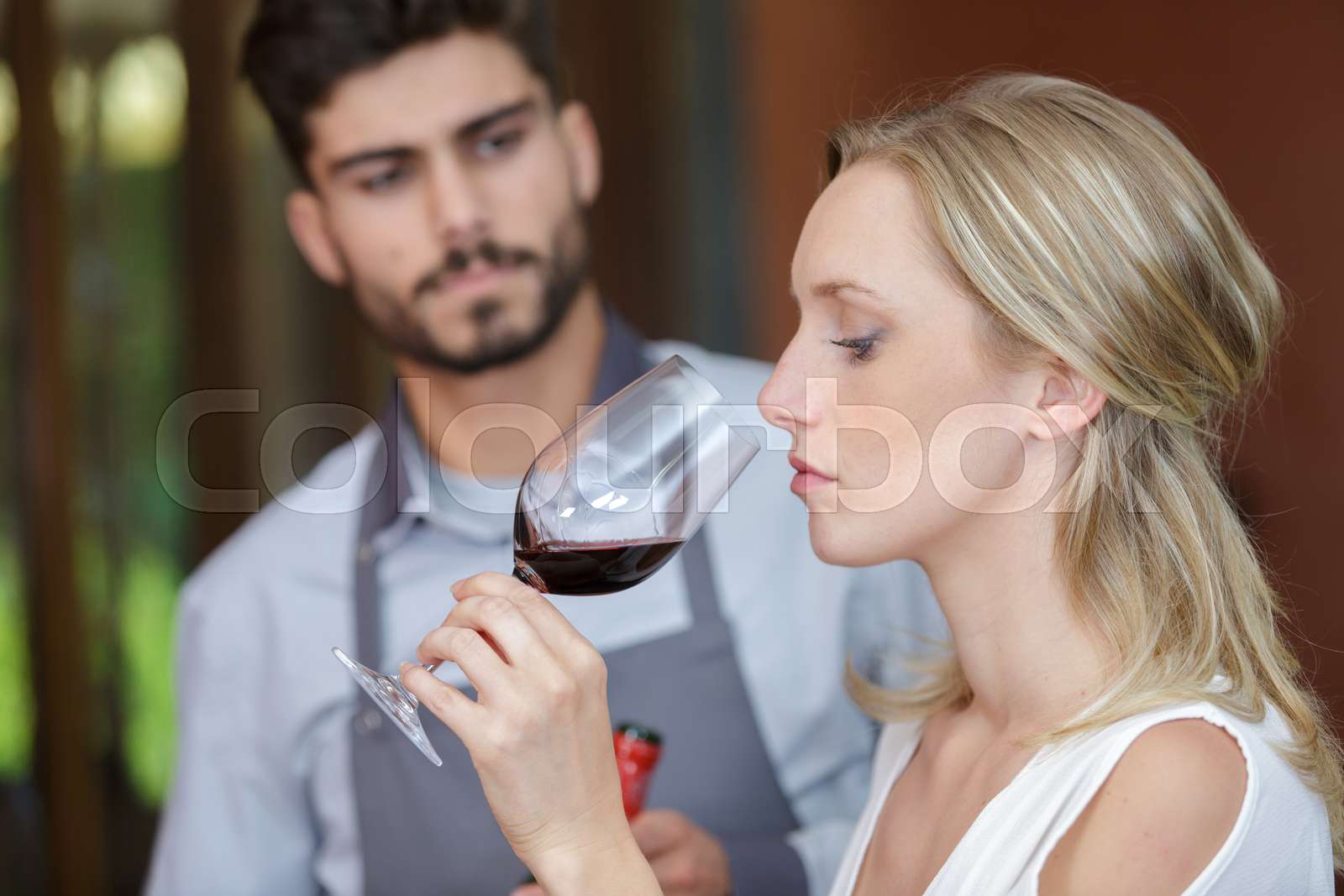 wine tasting event with people degustating wines | Stock image | Colourbox