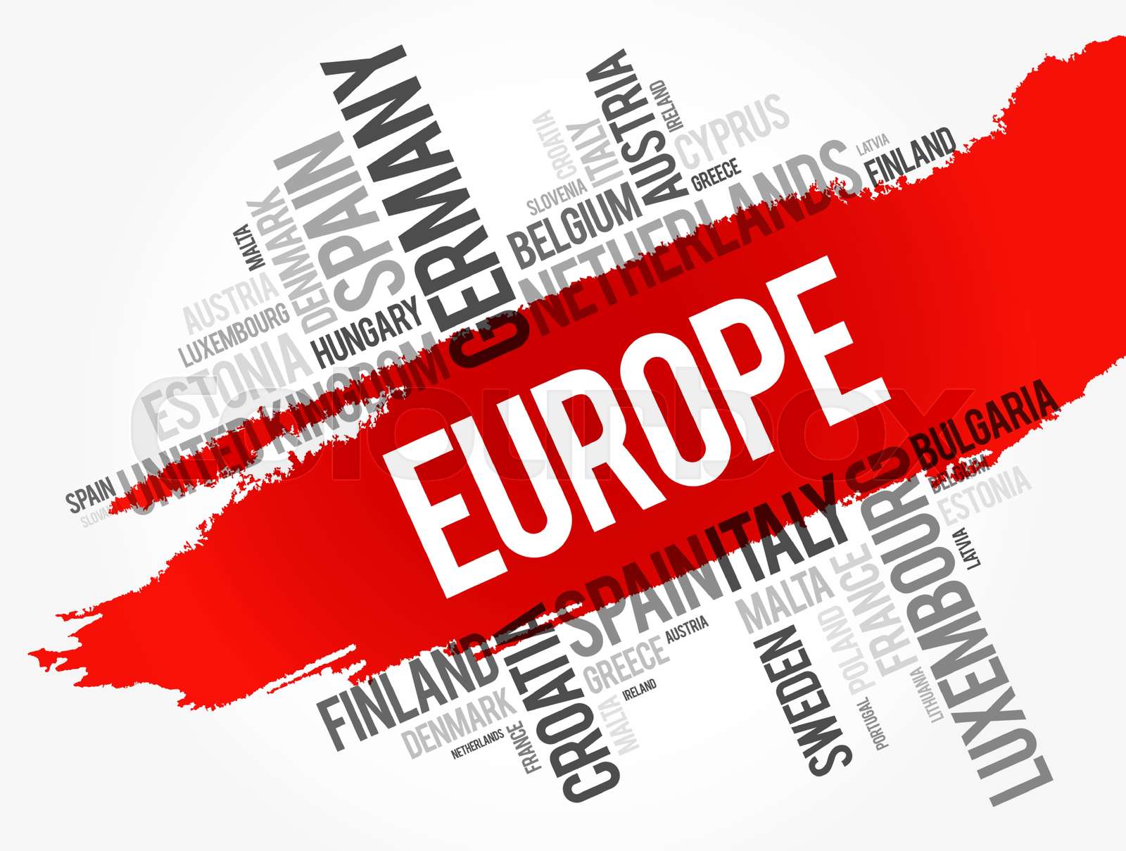 Europe List of cities word cloud collage | Stock vector | Colourbox