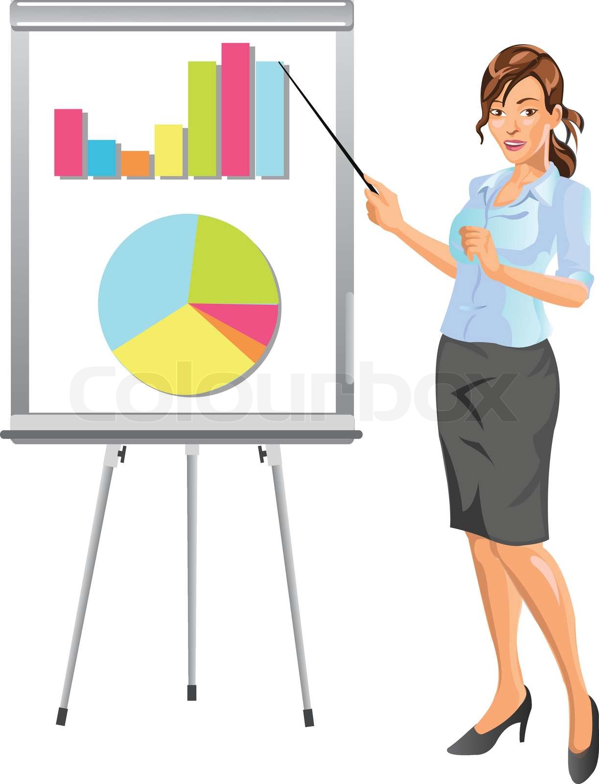 character, female, lecture | Stock vector | Colourbox
