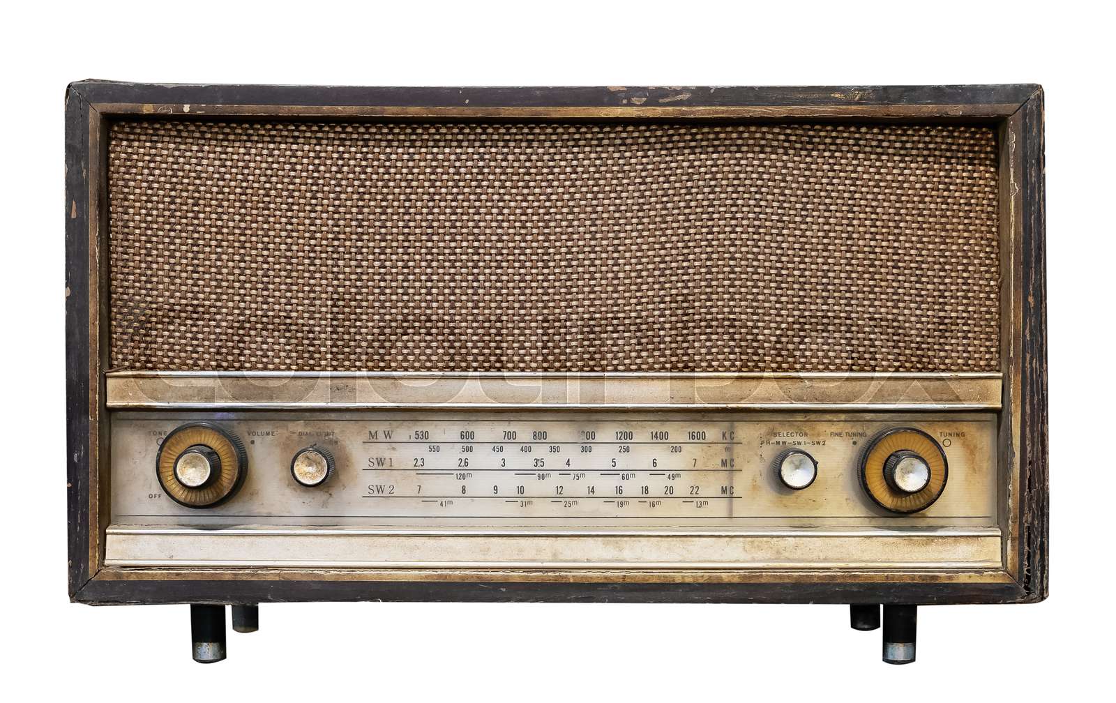 antique wooden box radio | Stock image | Colourbox