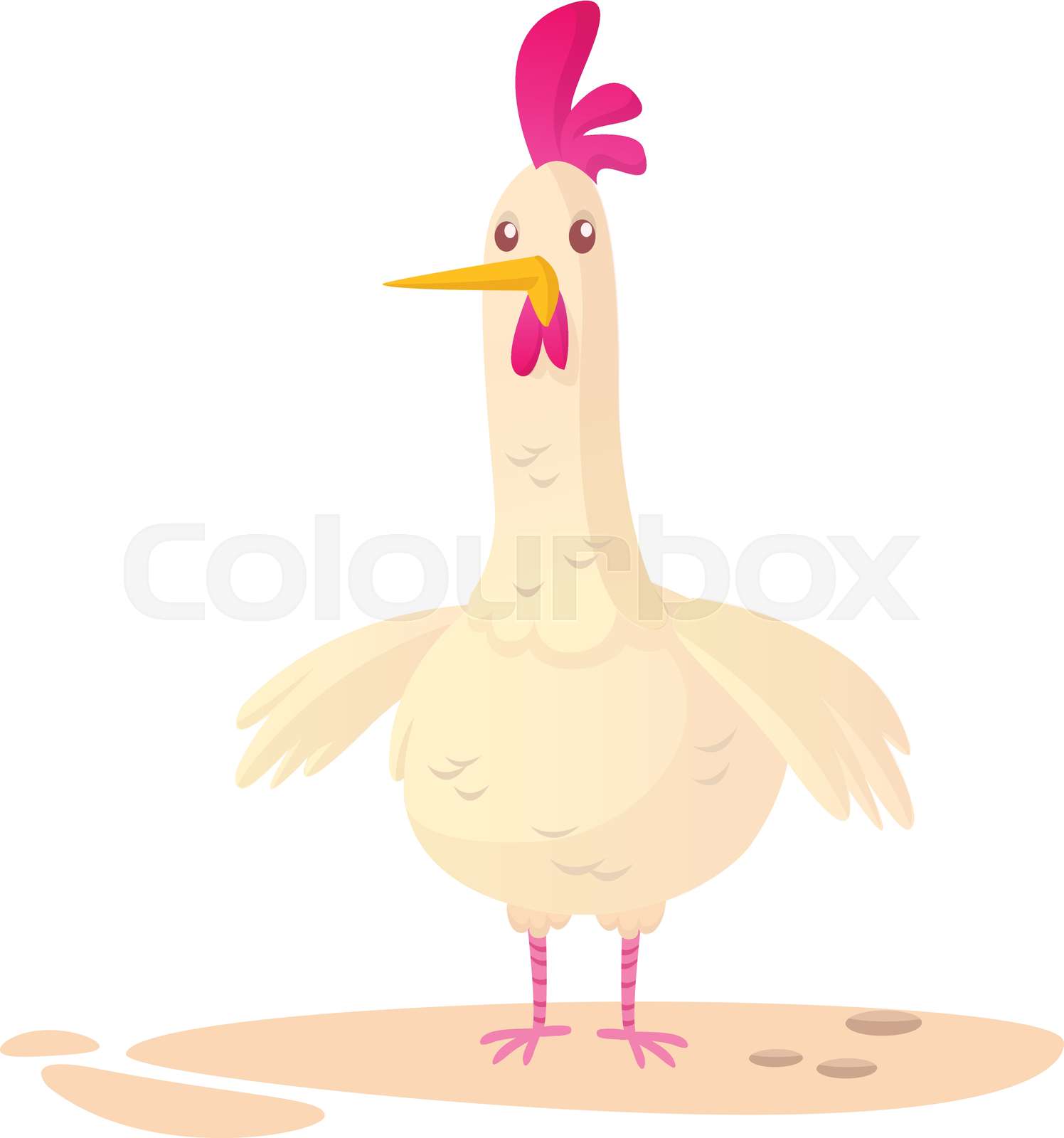 Cartoon big fat hen isolated | Stock vector | Colourbox