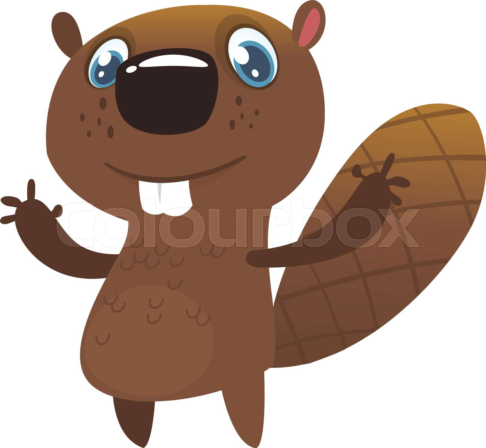 Cute cartoon beaver | Stock vector | Colourbox
