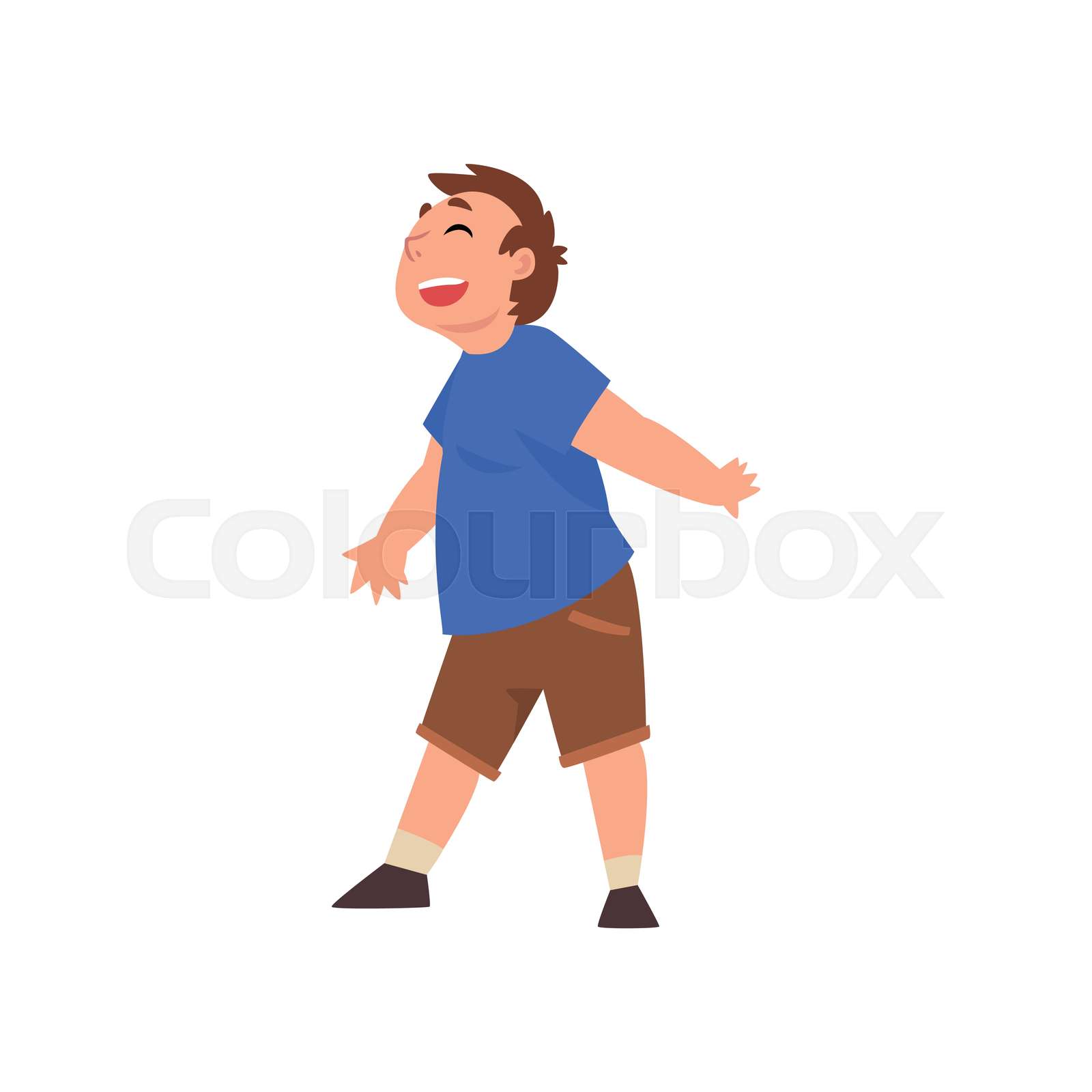 Happy Smiling Fat Boy, Cute Overweight Child Character Vector ...