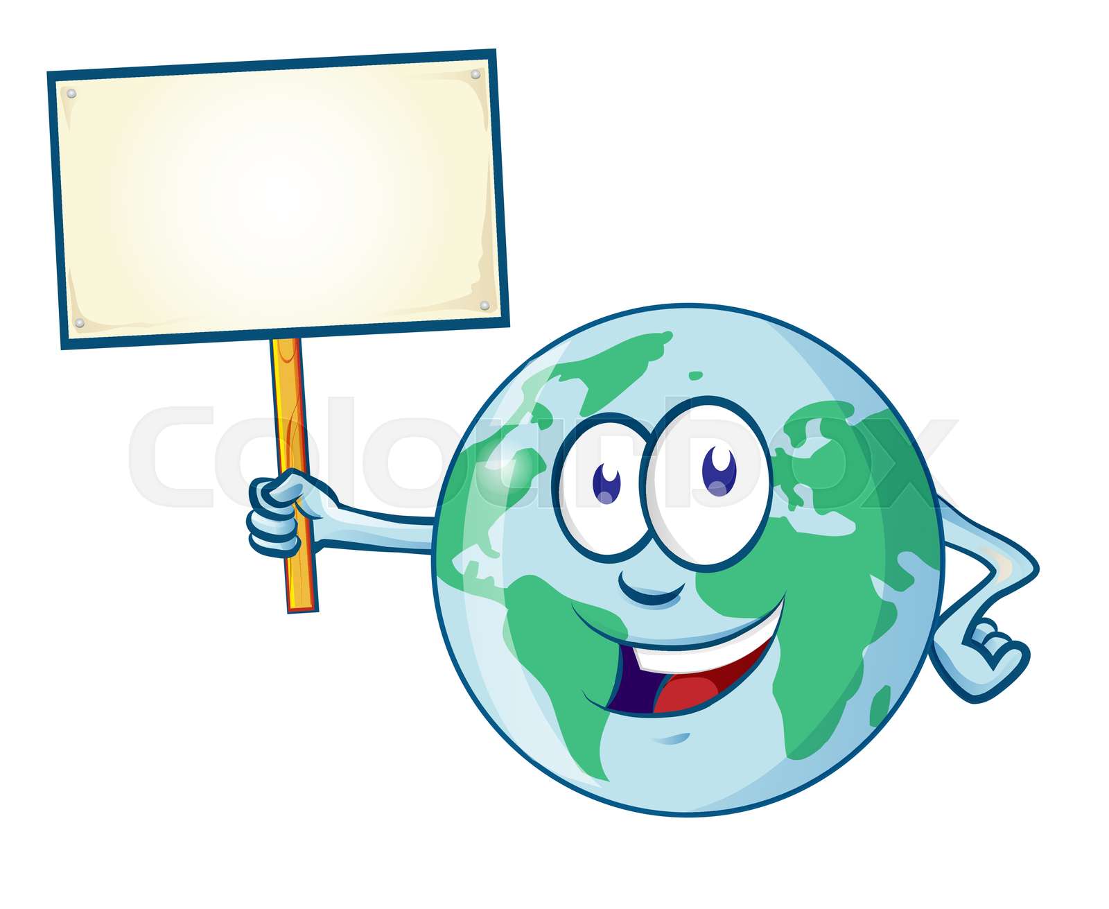 world mascot cartoon with signboard. clip art illustration | Stock ...