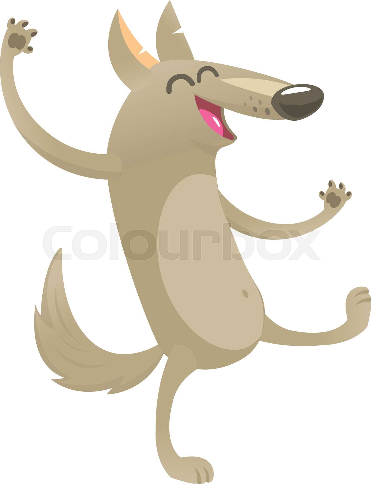 Cute and funny cartoon wolf character illustration | Stock vector ...
