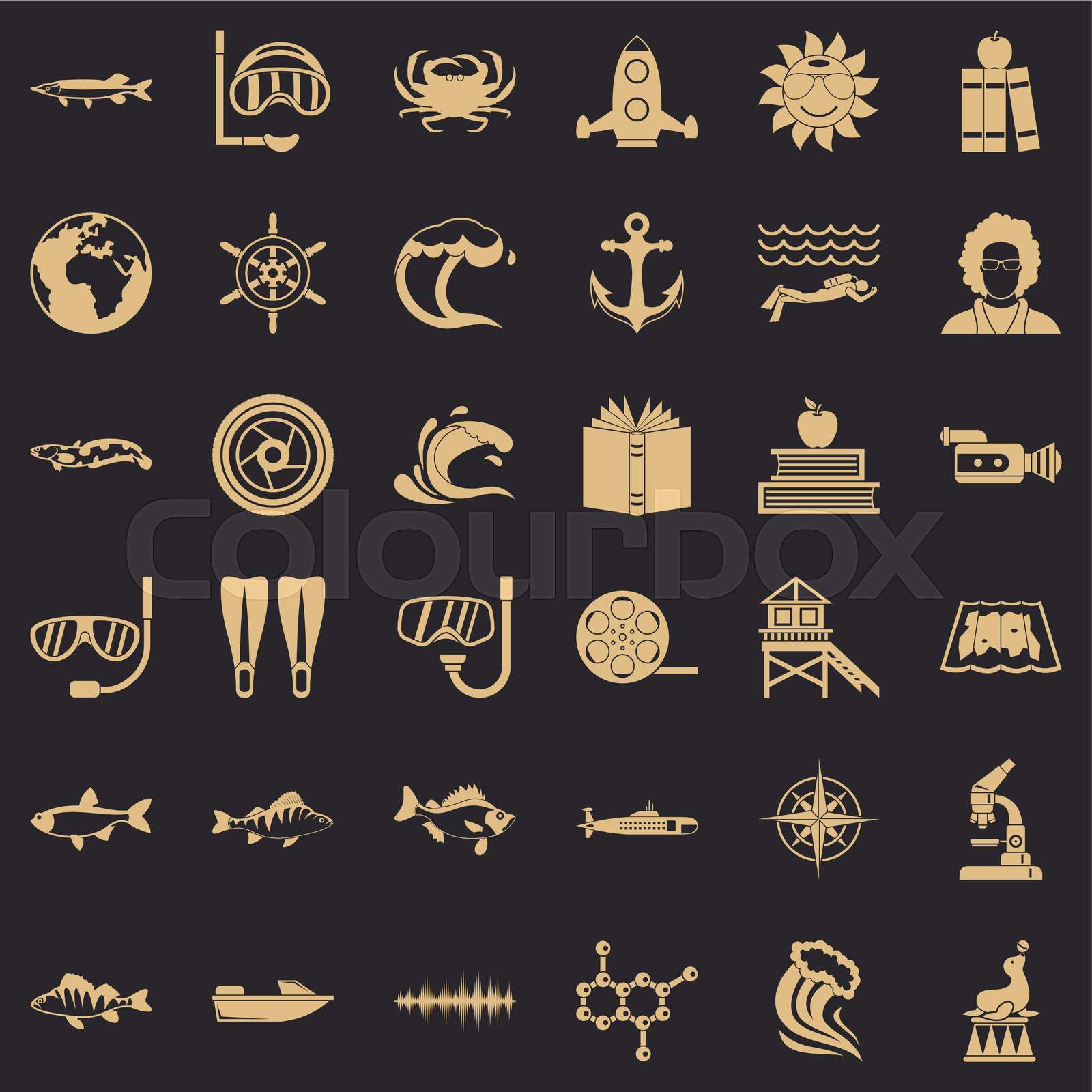 entdecker, meer, icons | Stock-Vektor | Colourbox