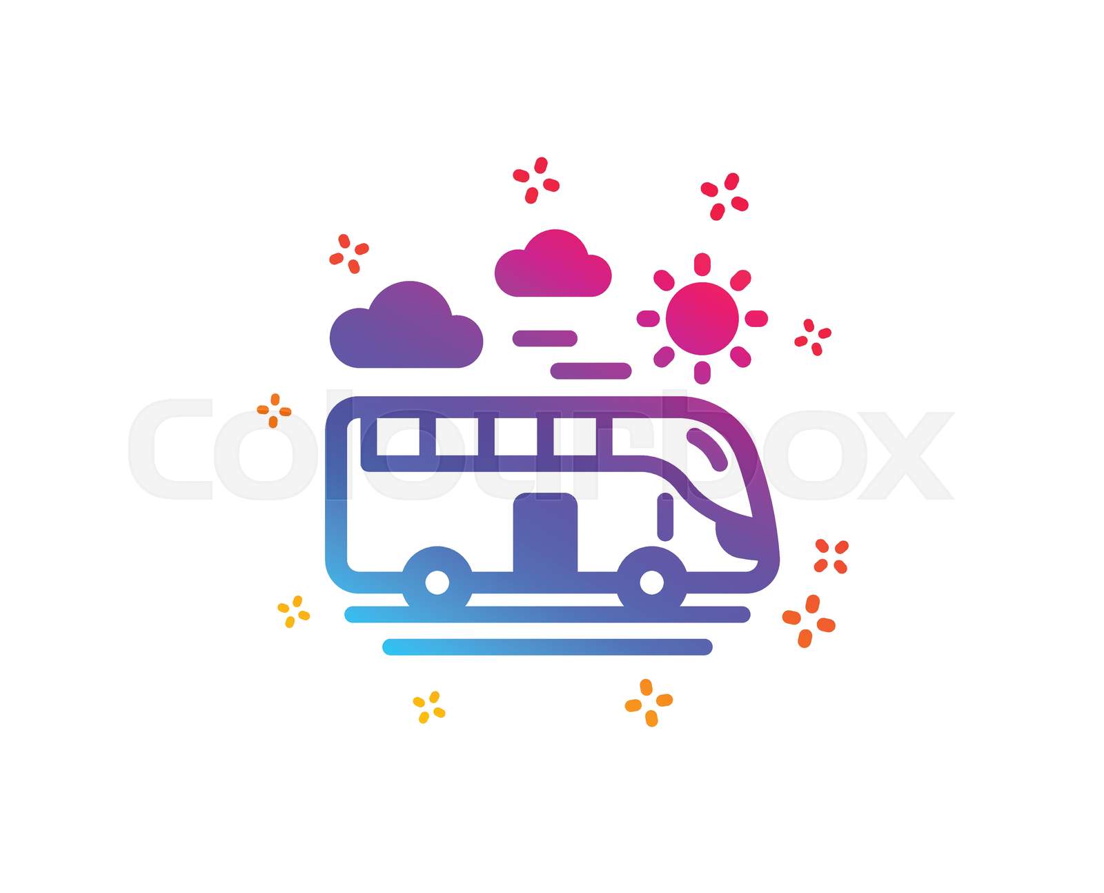 Bus travel icon. Trip transport sign. Vector | Stock vector | Colourbox