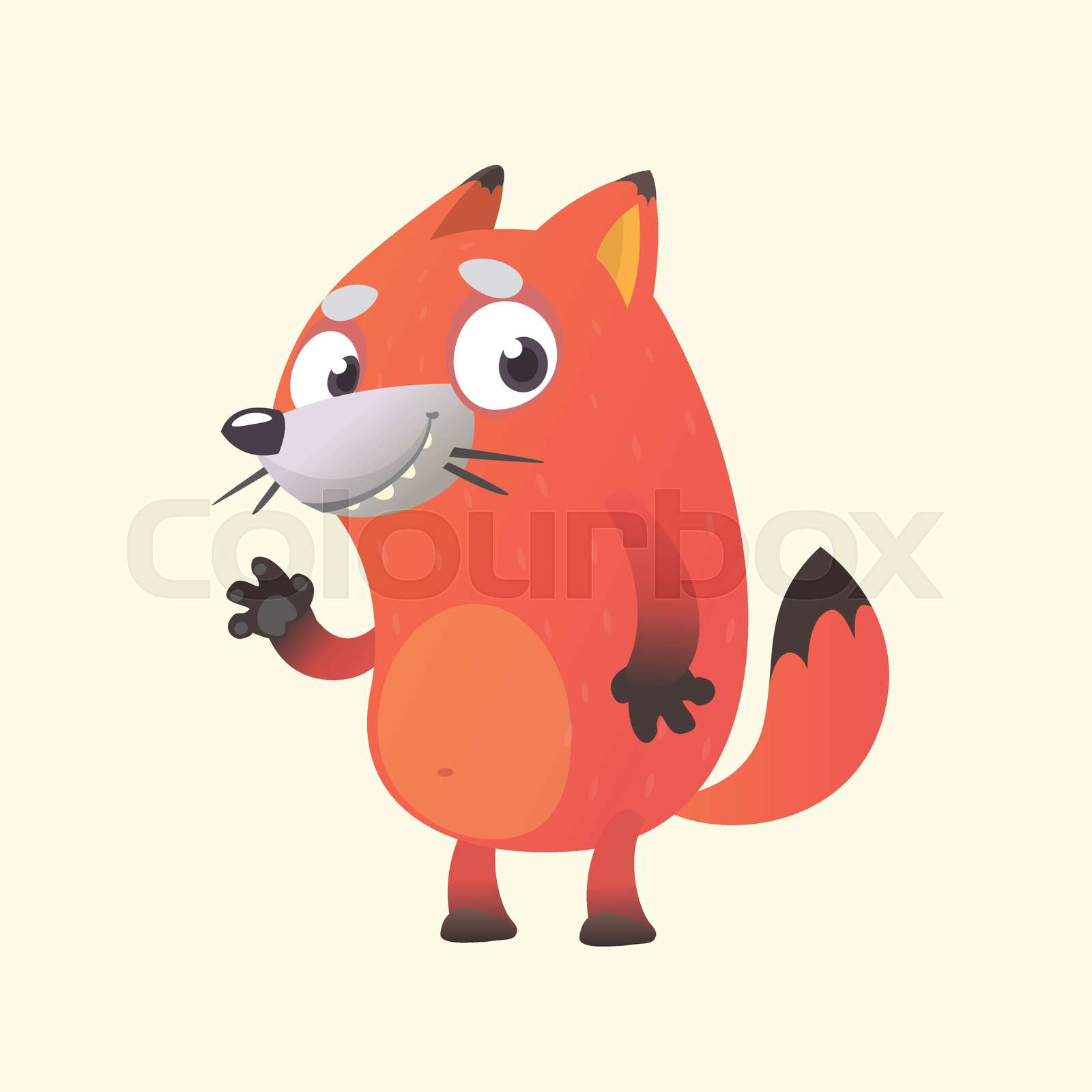 Funny and cute cartoon fox | Stock vector | Colourbox
