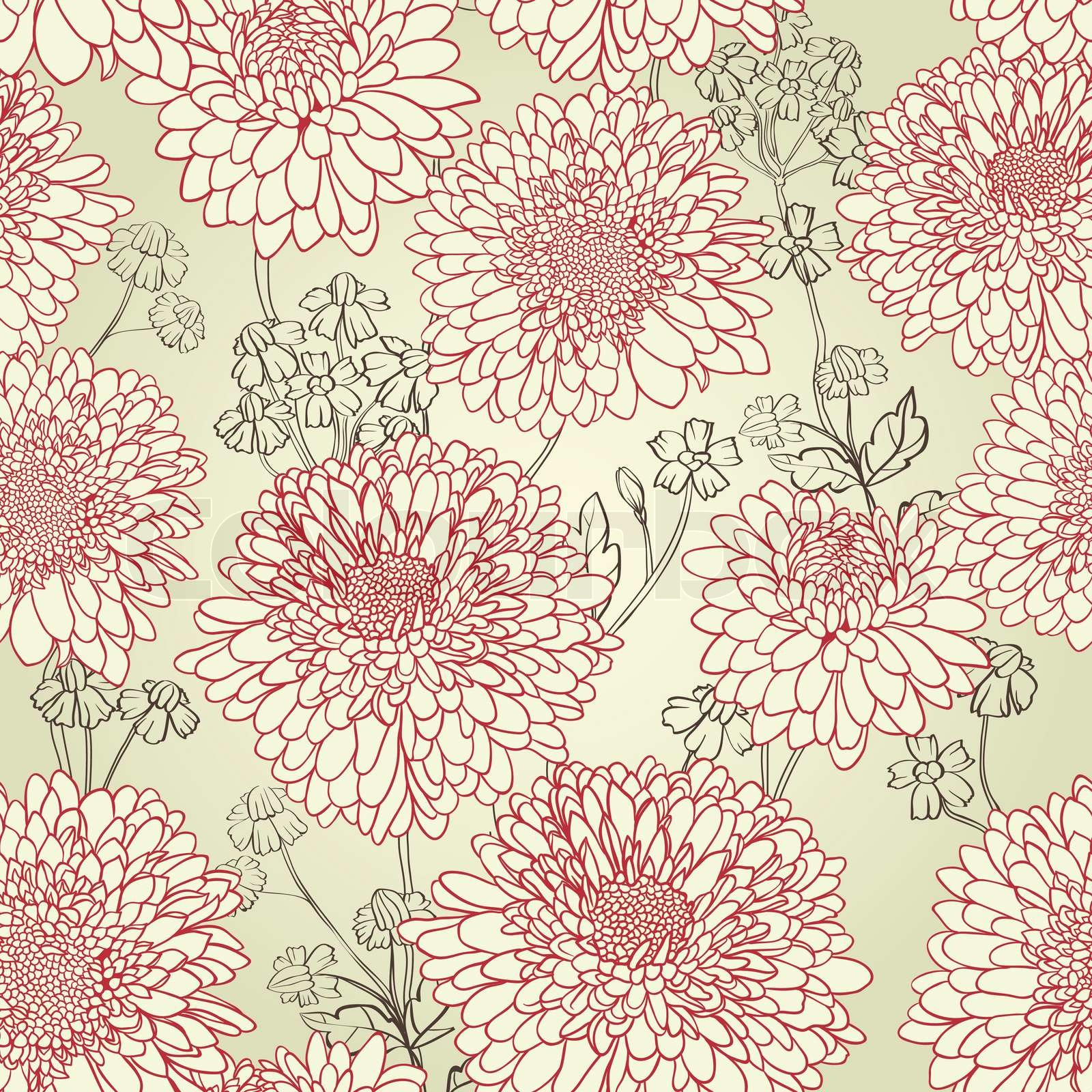 floral seamless wallpaper | Stock vector | Colourbox