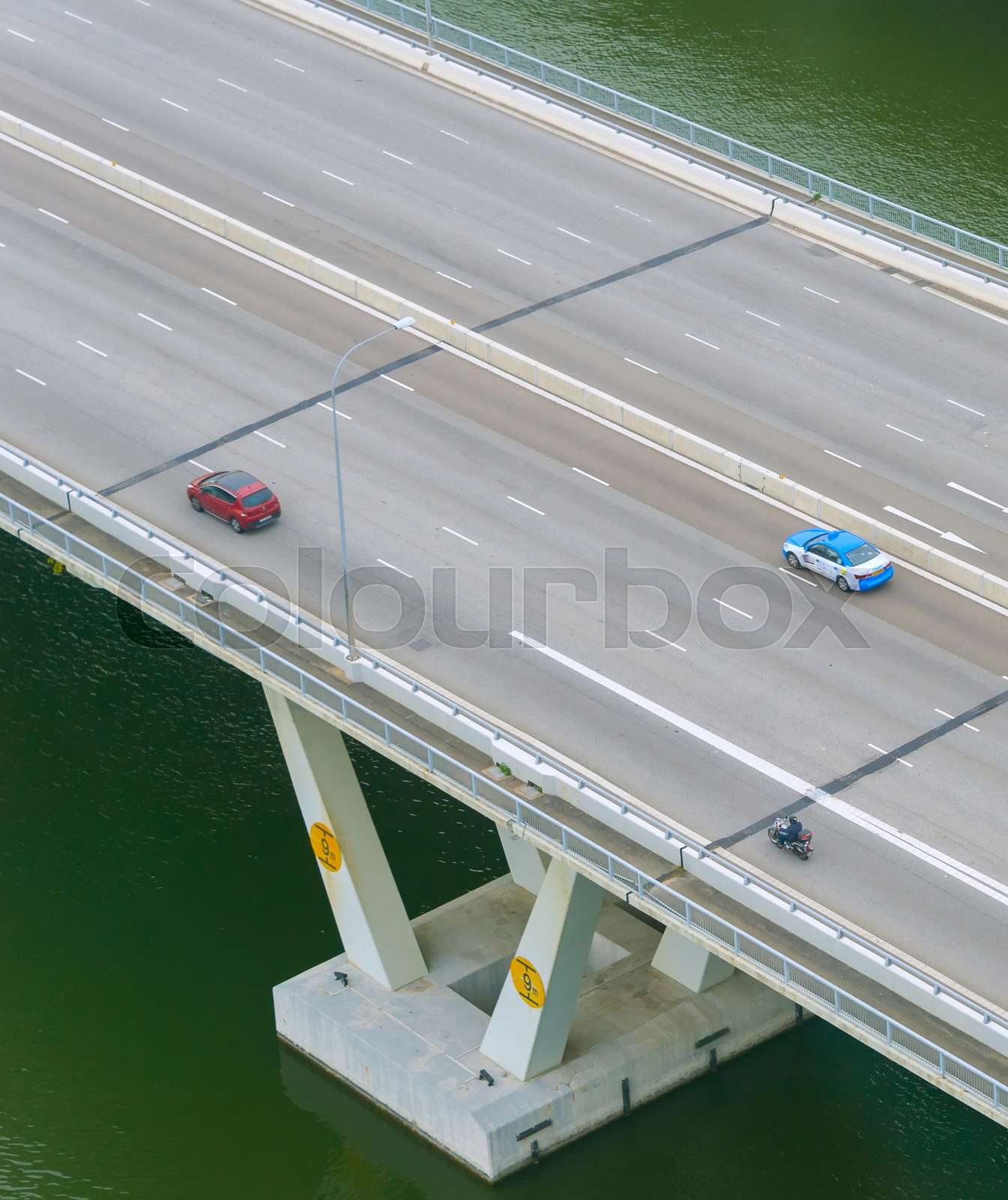 Cars on bridge highway, Singapore | Stock image | Colourbox
