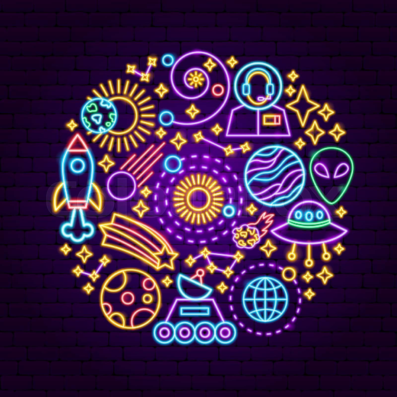 Cosmic Neon Concept | Stock vector | Colourbox