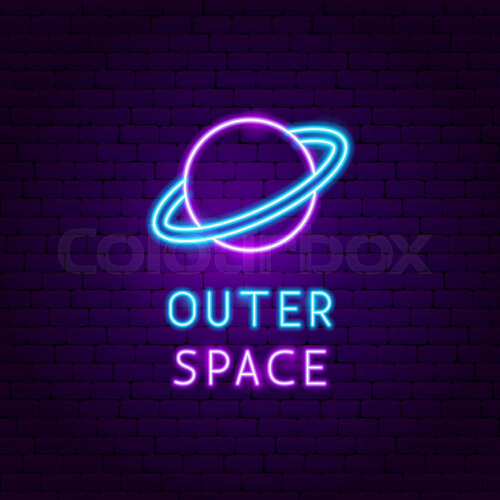 Outer Space Neon Label | Stock vector | Colourbox