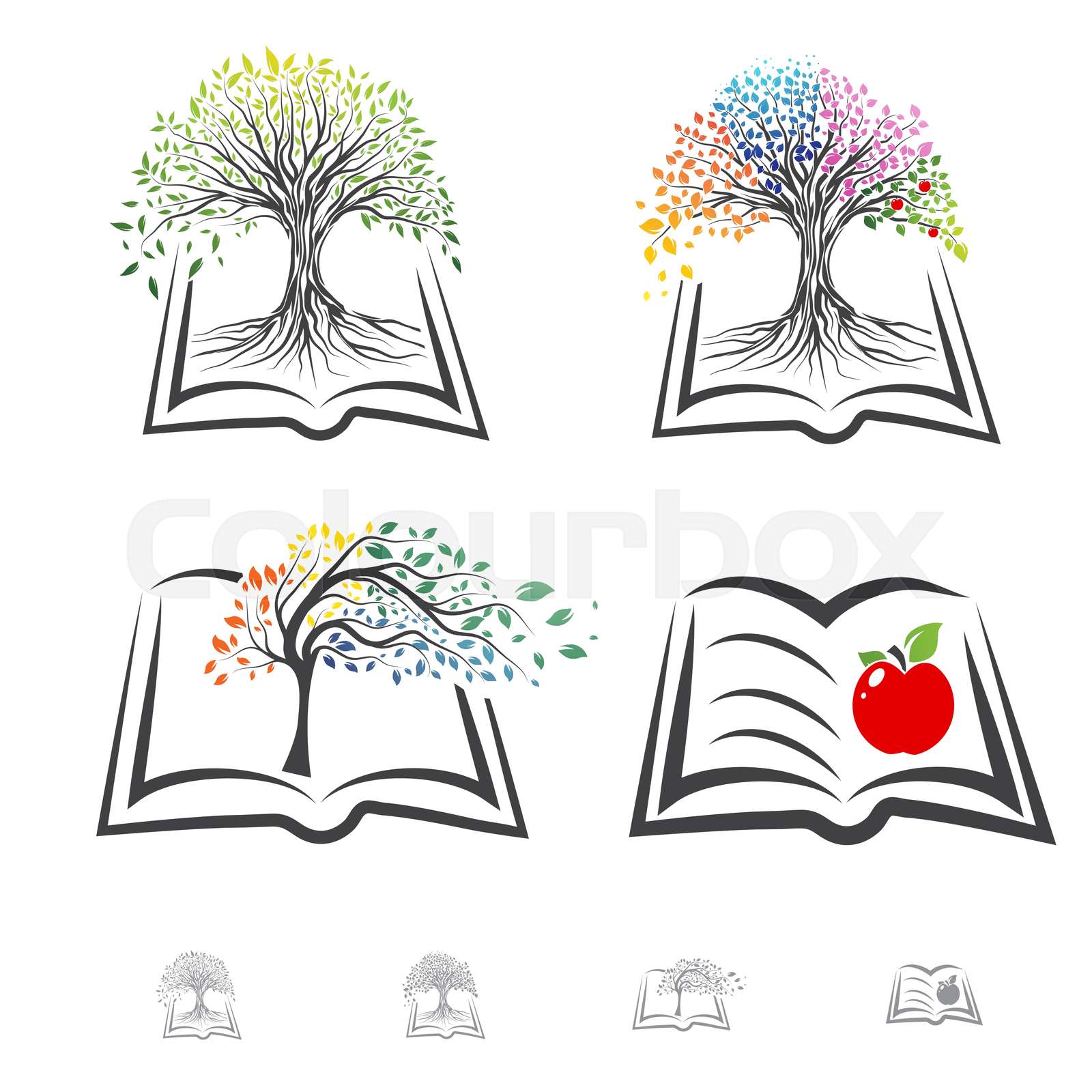 Book and Tree Education theme set | Stock vector | Colourbox