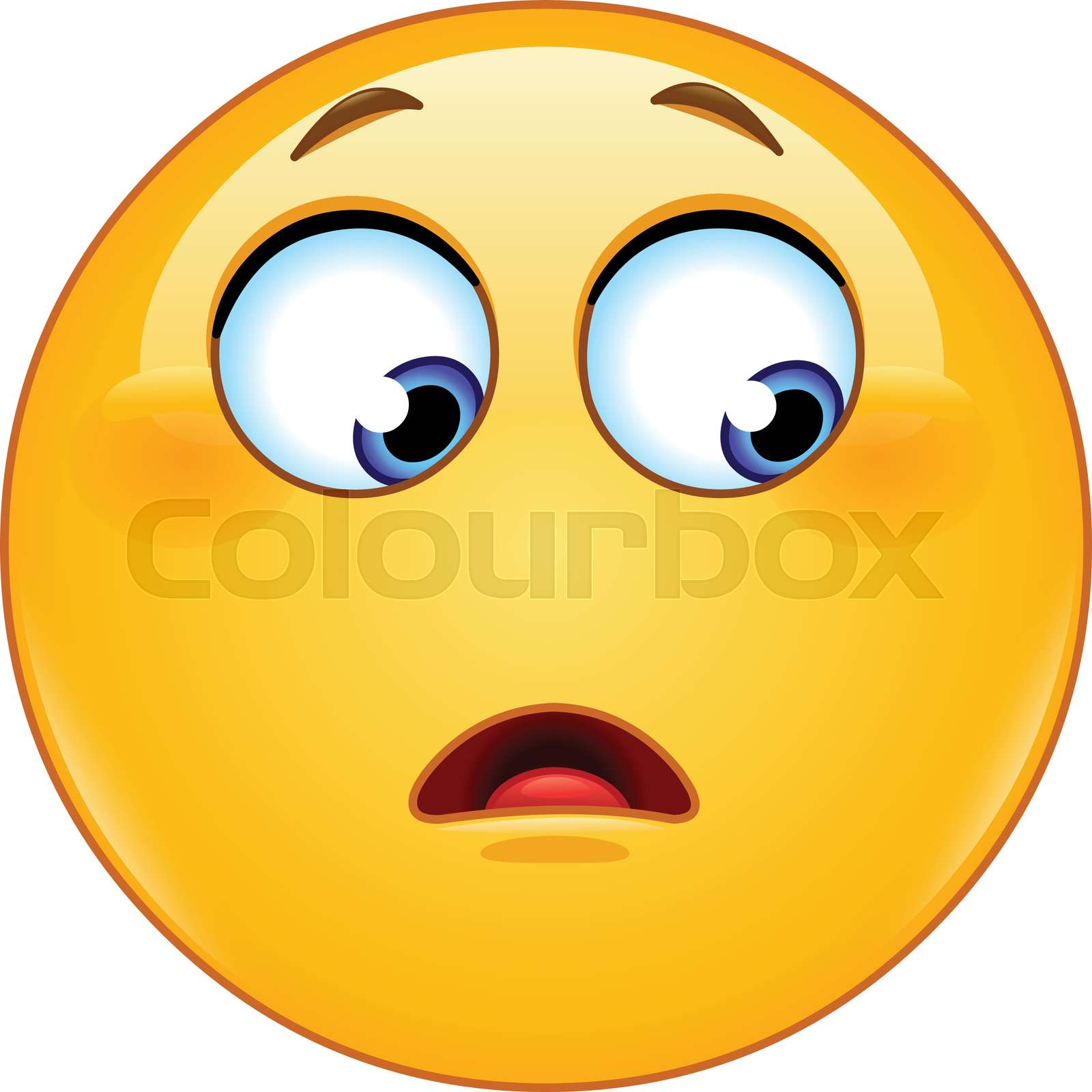 Wonder emoticon looking side | Stock vector | Colourbox