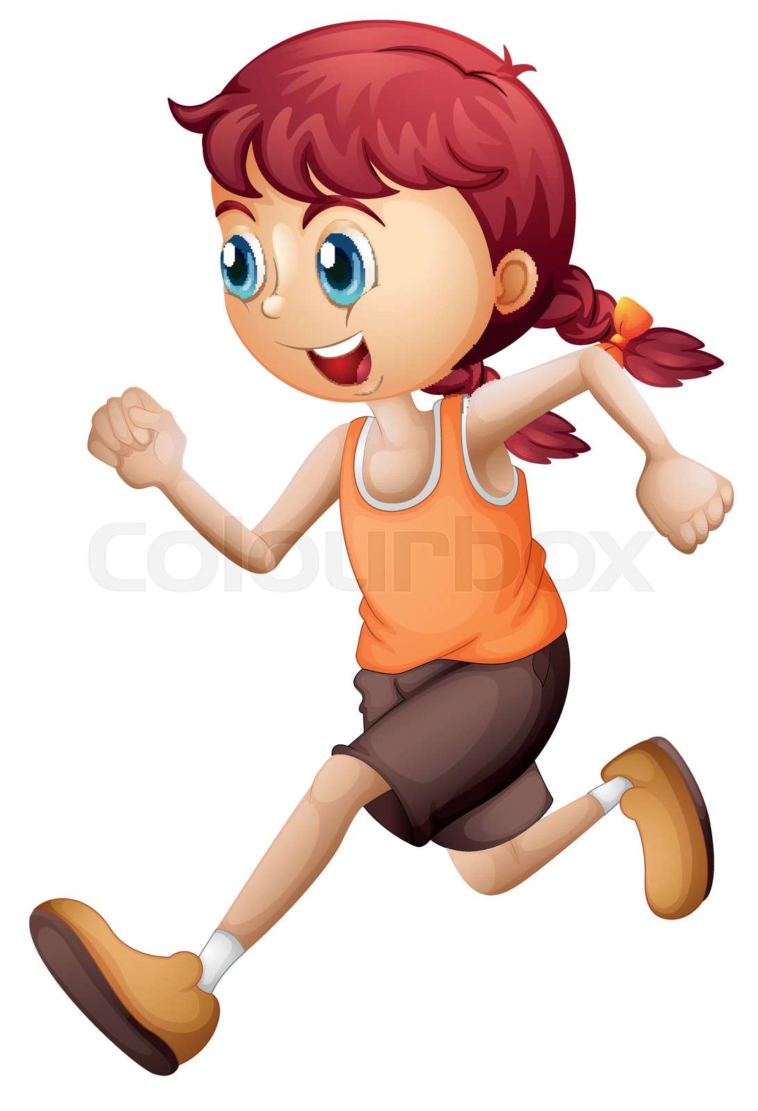 A cute girl running | Stock vector | Colourbox