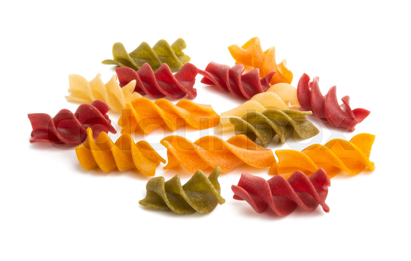 italian colored pasta isolated | Stock image | Colourbox