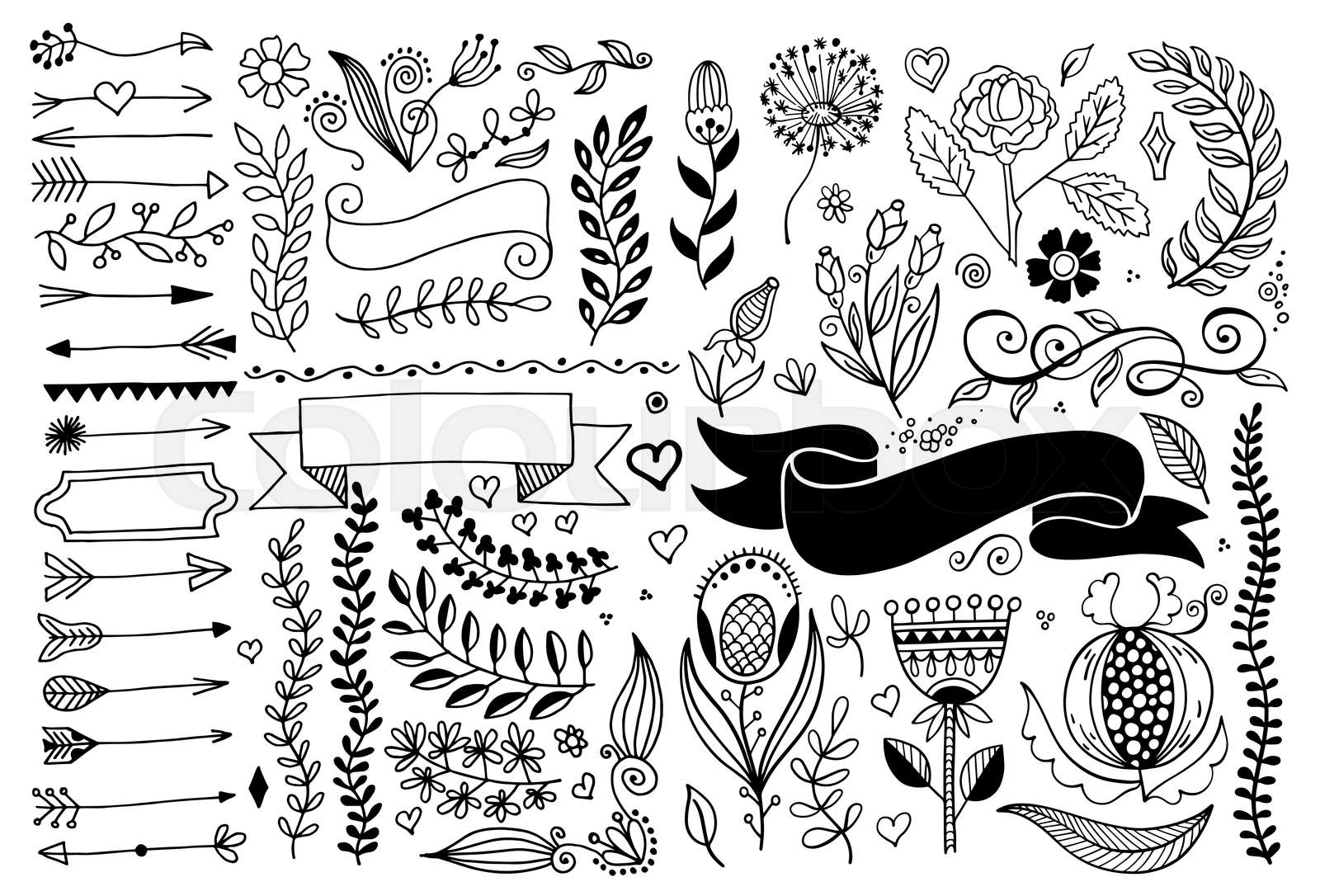 Black And White Doodle Border