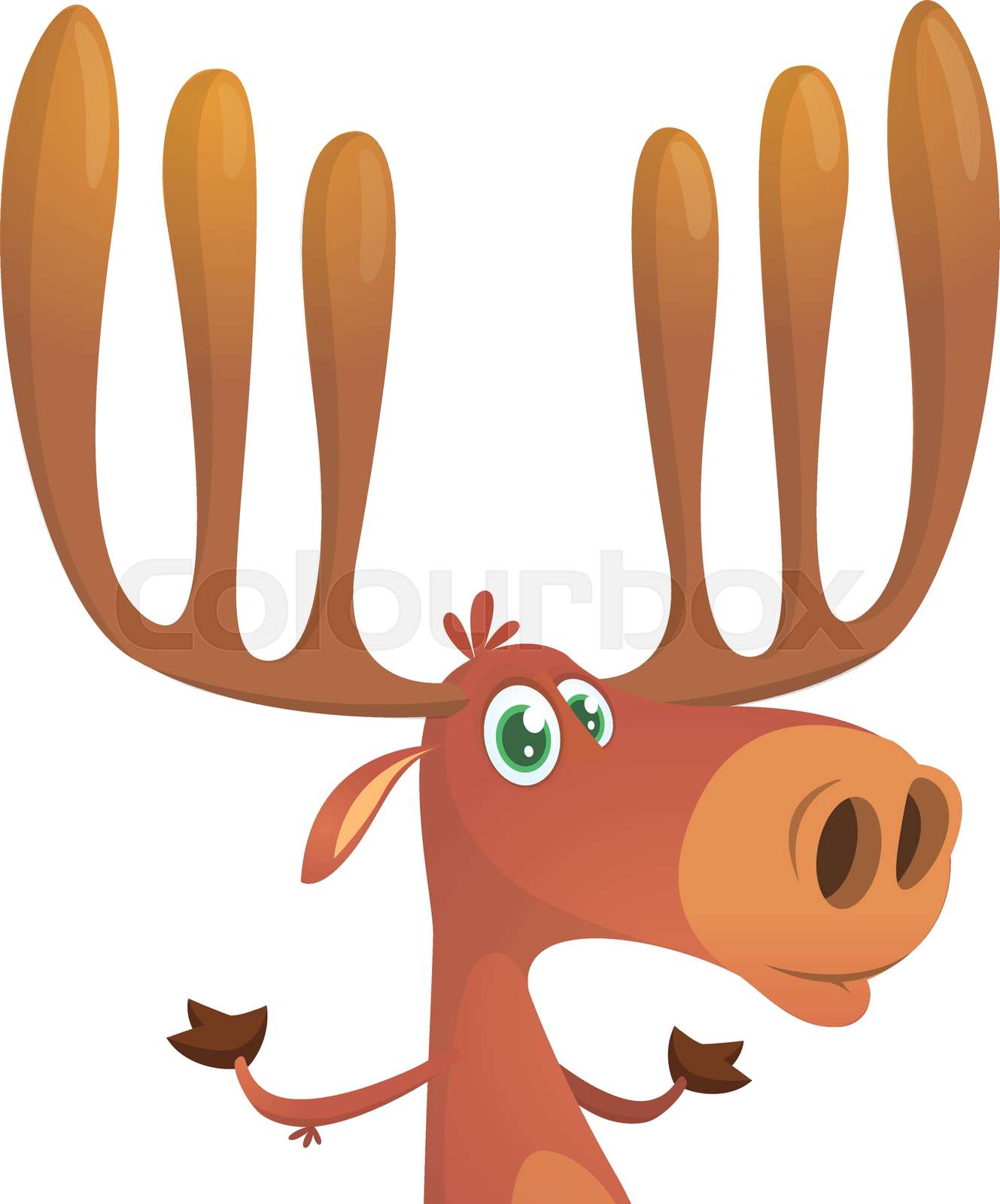 Funny cartoon moose. Vector moose character illustration | Stock vector ...