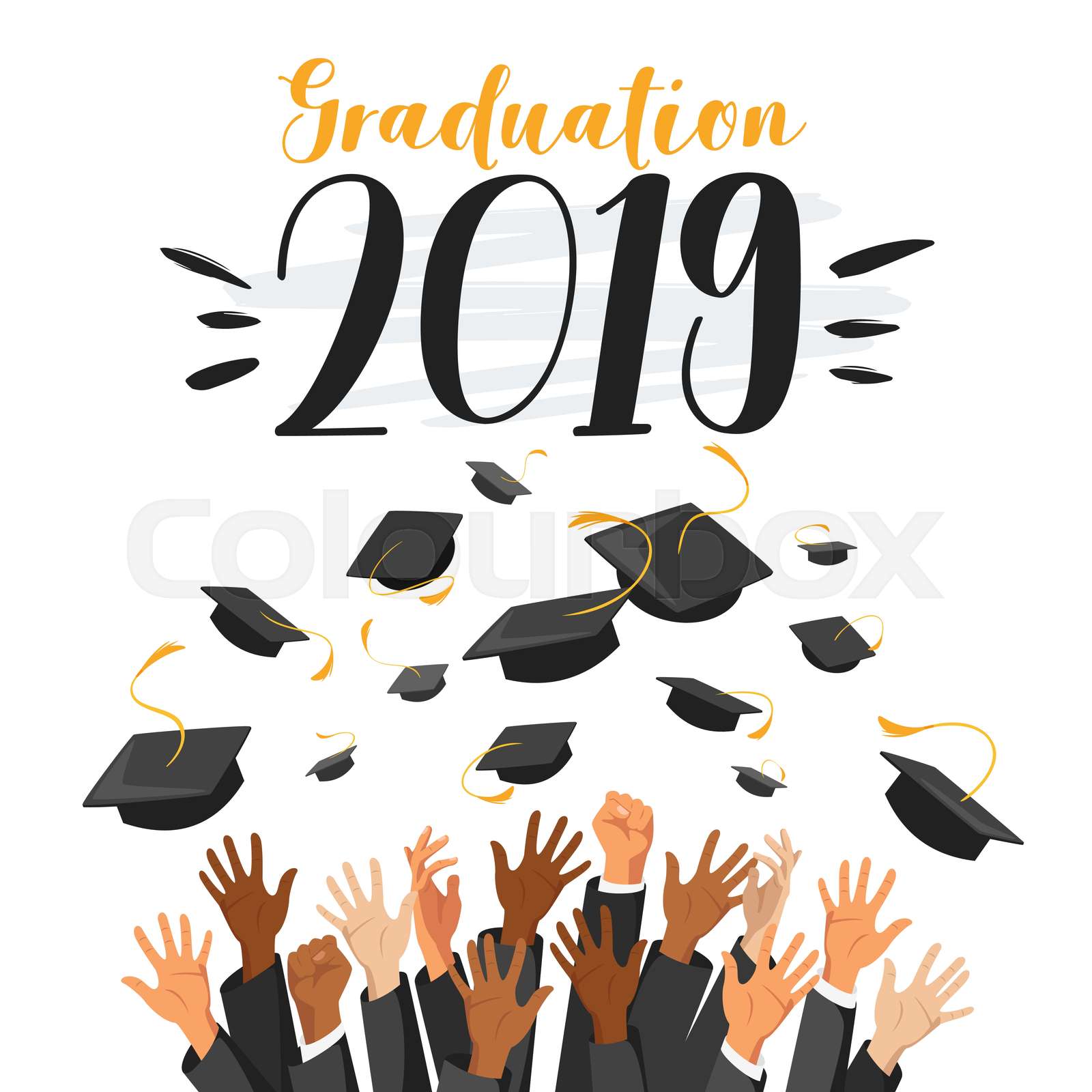 University graduation ceremony flat vector web banner template | Stock ...