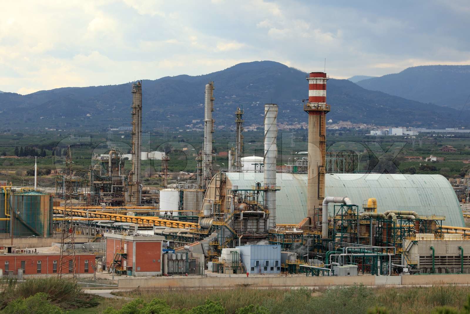 Petrochemical refinery plant in Tarragona, Spain | Stock image | Colourbox