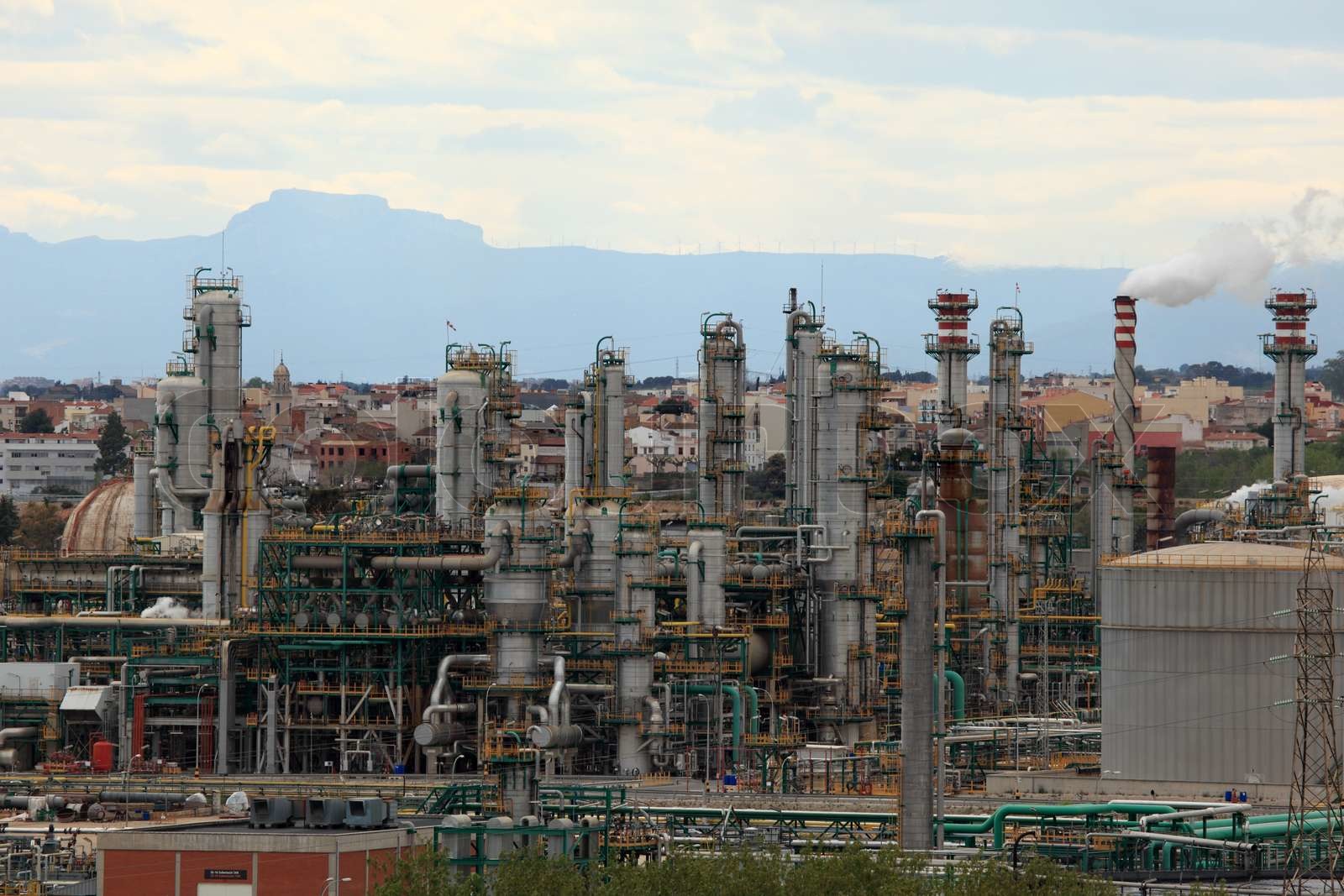 Oil refinery plant in Tarragona, Spain | Stock image | Colourbox