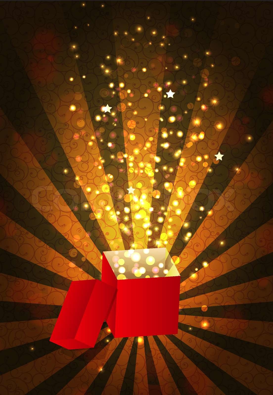 Open magic Gift box, vector illustration | Stock vector | Colourbox