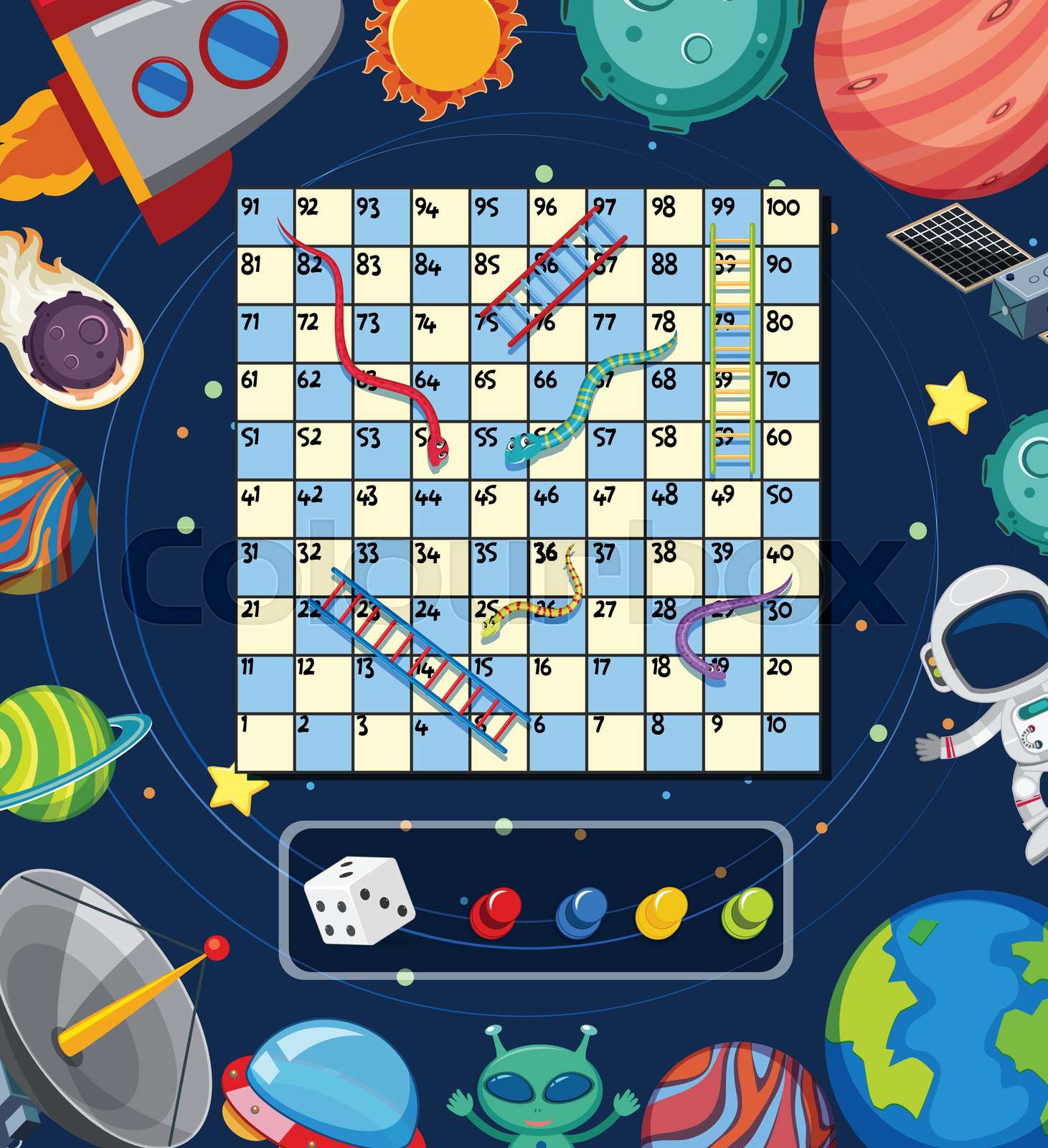 A space boardgame template | Stock vector | Colourbox
