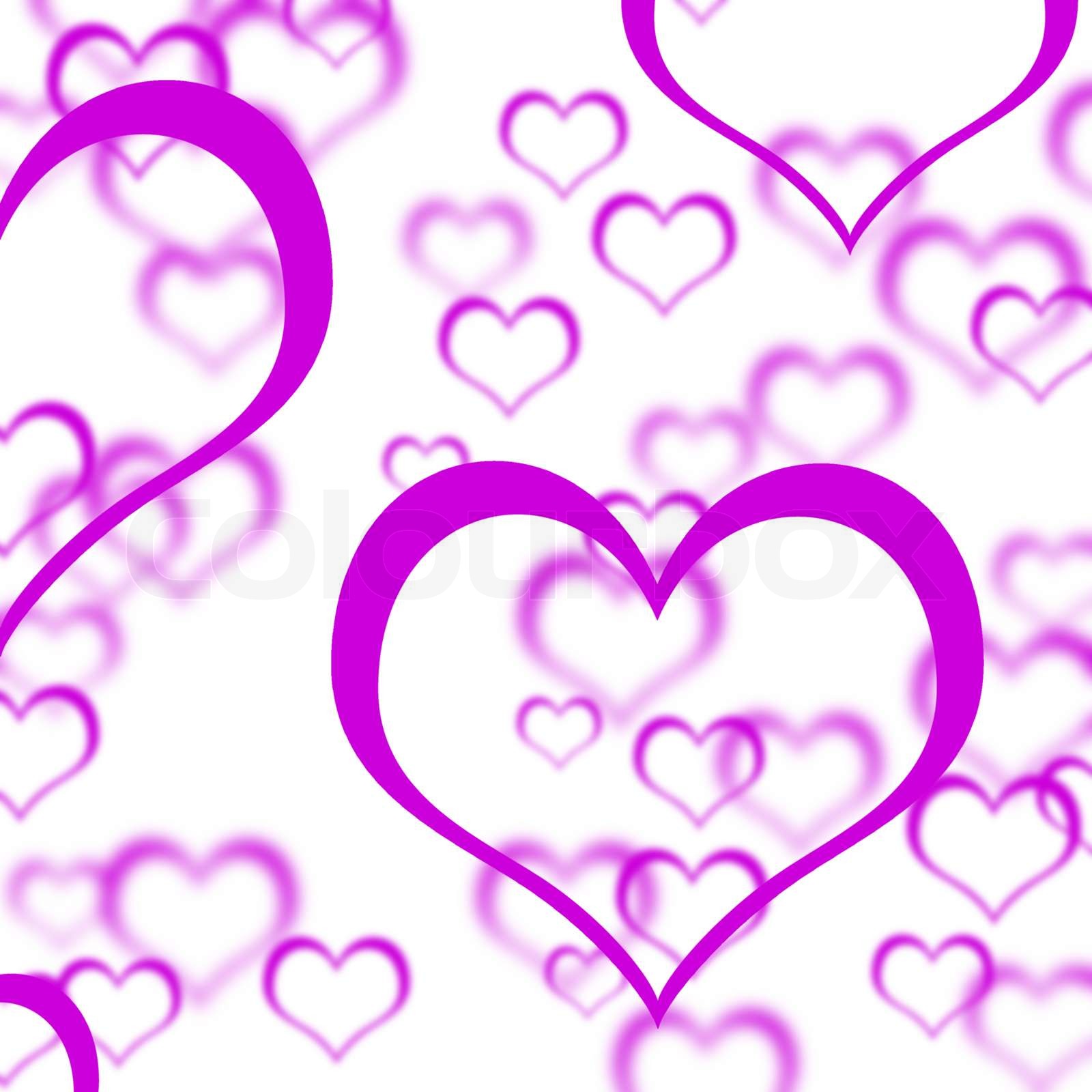 Mauve Hearts Background Showing Love Romance And Valentines | Stock ...