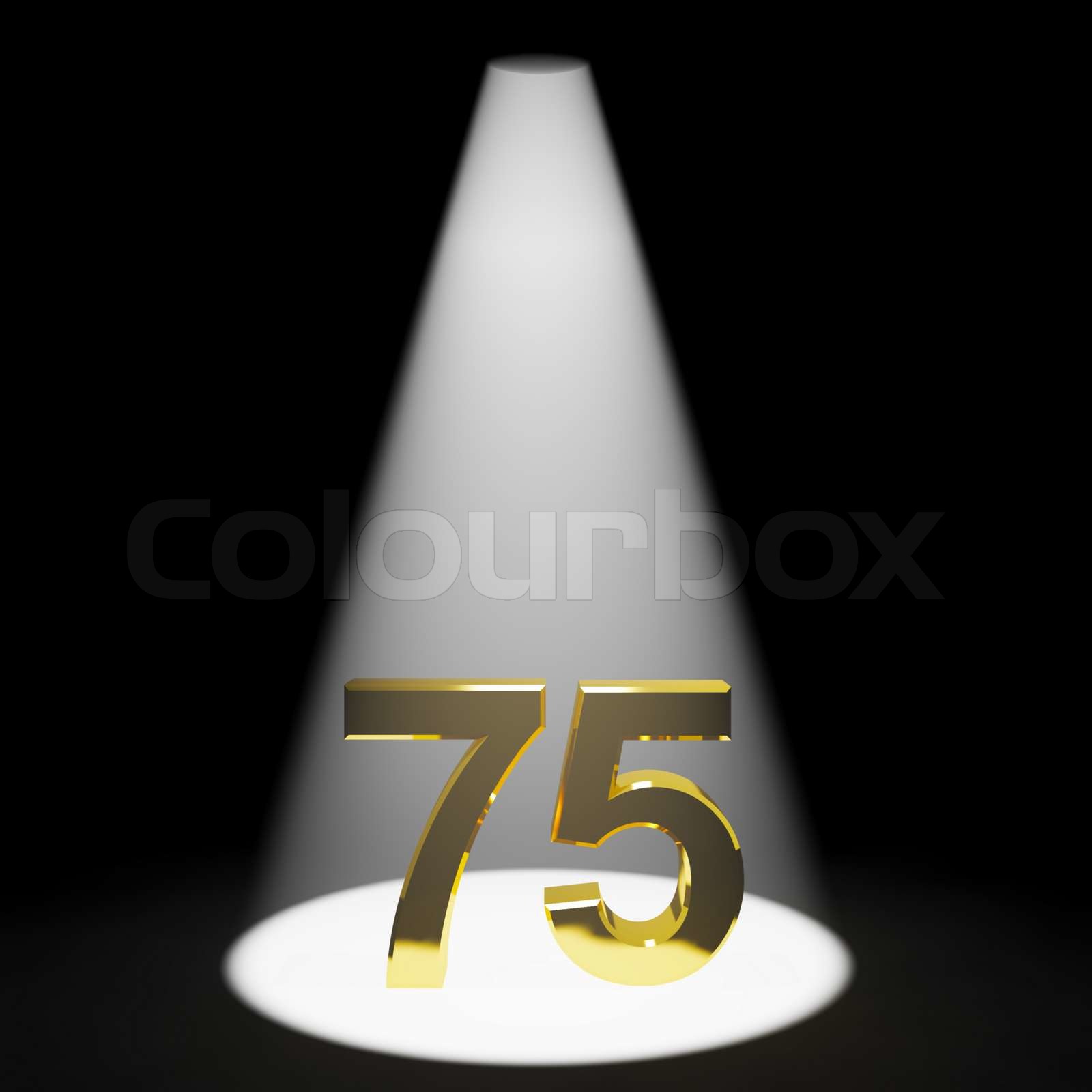 Gold 75 oder fünfundsiebzig 3d Zahl darstellt, Jubiläum oder Geburtstag ...