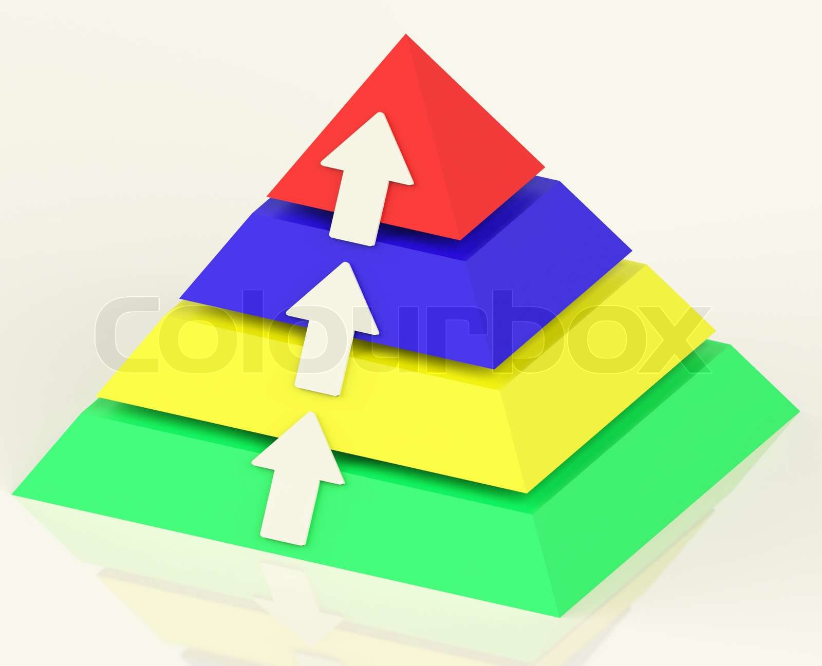Pyramid With Up Arrows Showing Growth Or Progress | Stock image | Colourbox