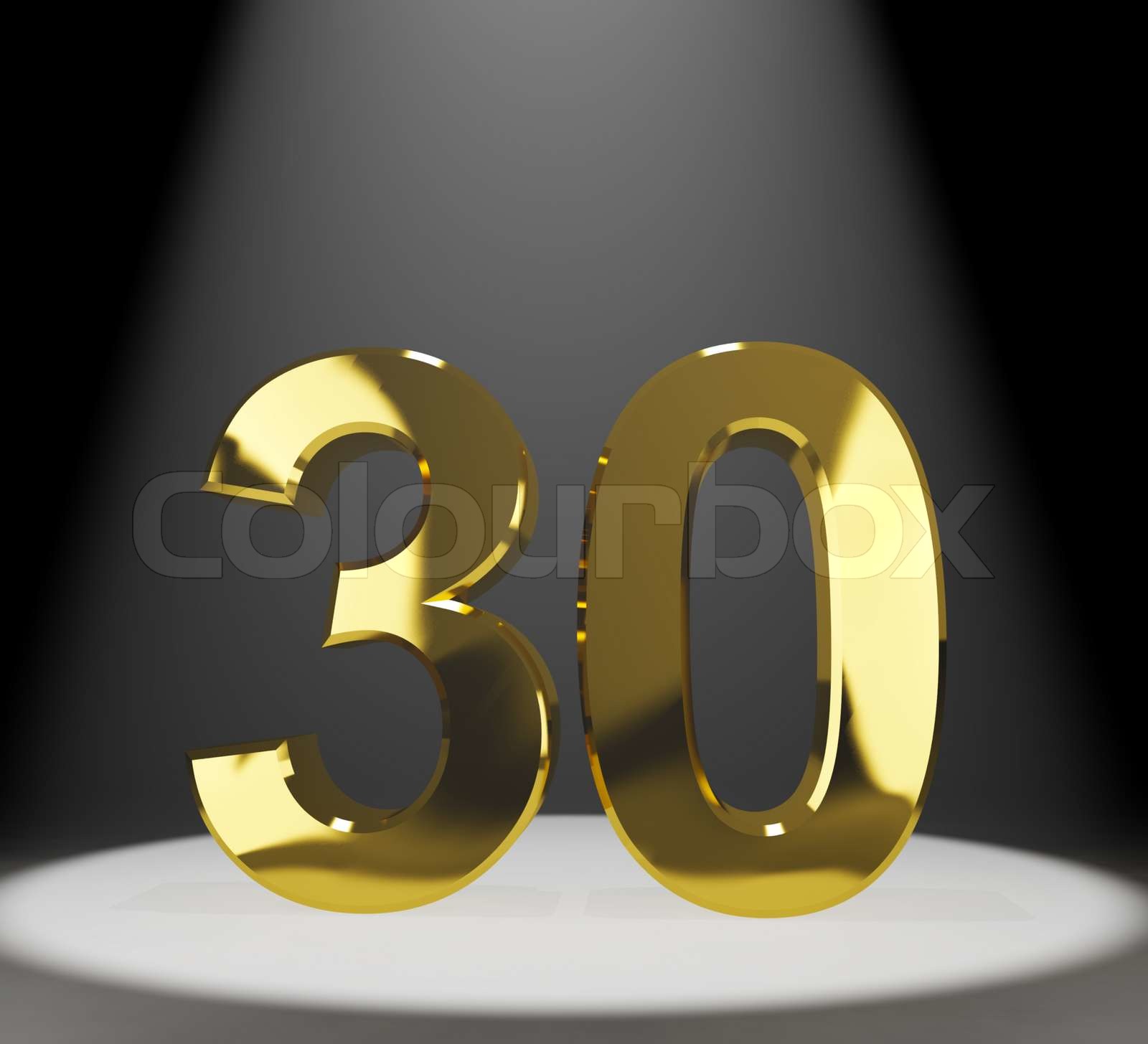Gold 30. oder dreißig 3d Anzahl Closeup, Jubiläum darstellt | Stock ...