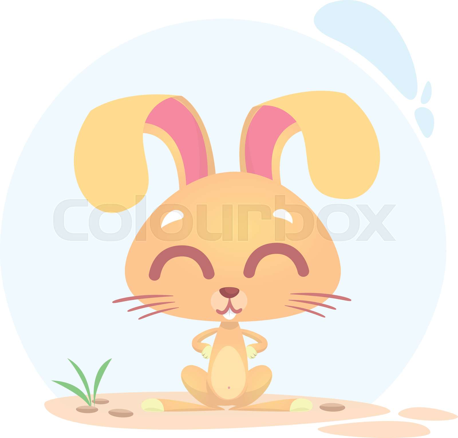 Cute cartoon rabbit. Farm animals. Vector illustration | Stock vector ...