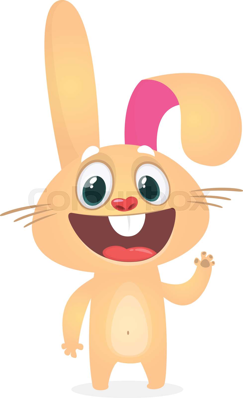 Cute excited rabbit cartoon. Vector illustration. Easter design | Stock ...