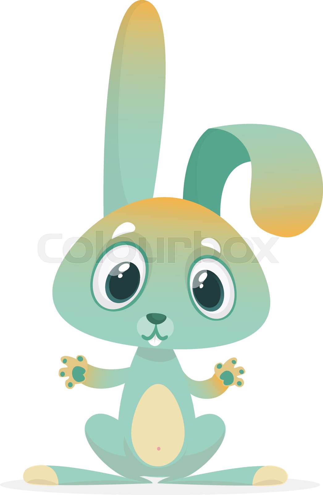 Cool bunny cartoon isolated on white background. | Stock vector | Colourbox