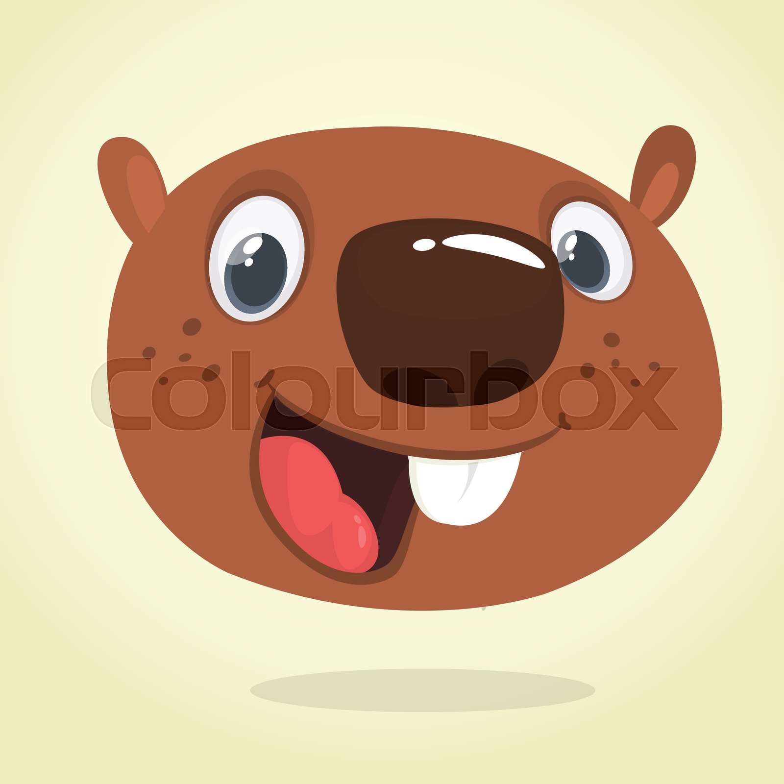 Cute cartoon beaver head icon laughing. Vector illustration | Stock ...