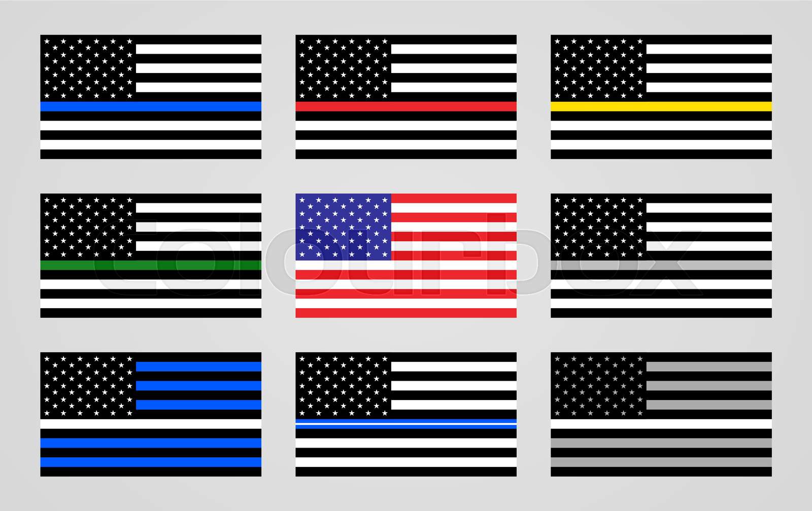 National flag of the USA and thin line foundations flags. | Stock ...