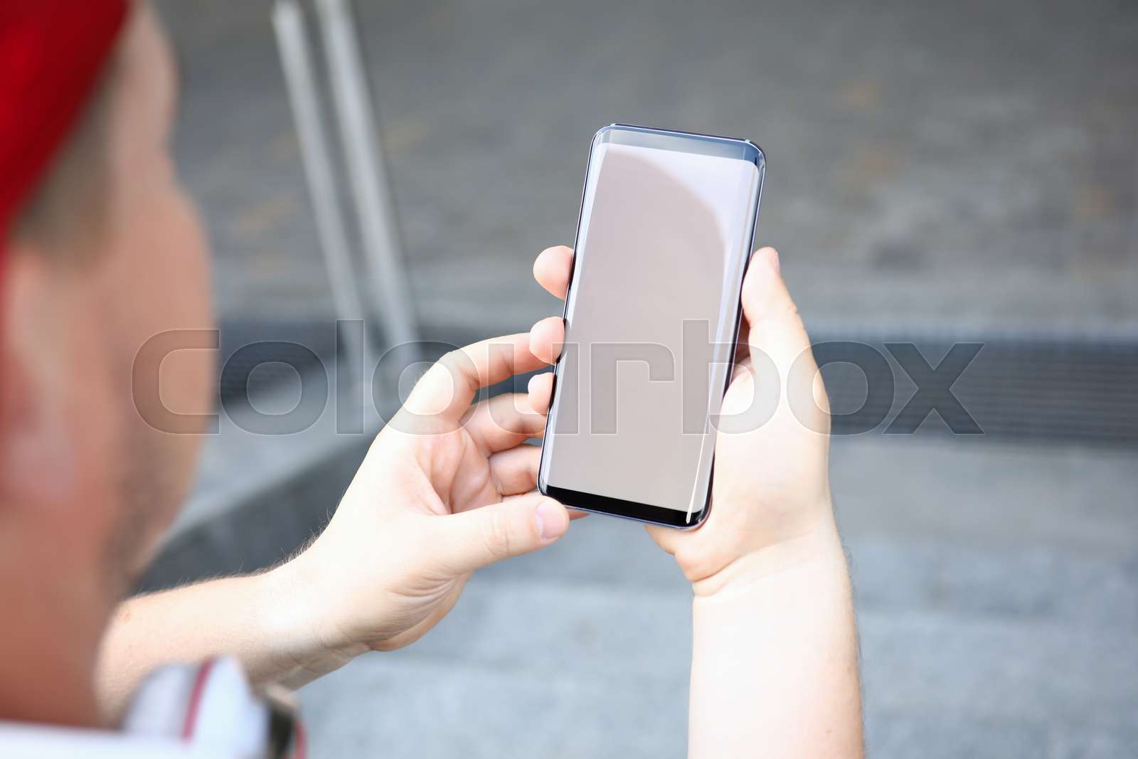 Smartphone hand hold electronic wireless | Stock image | Colourbox