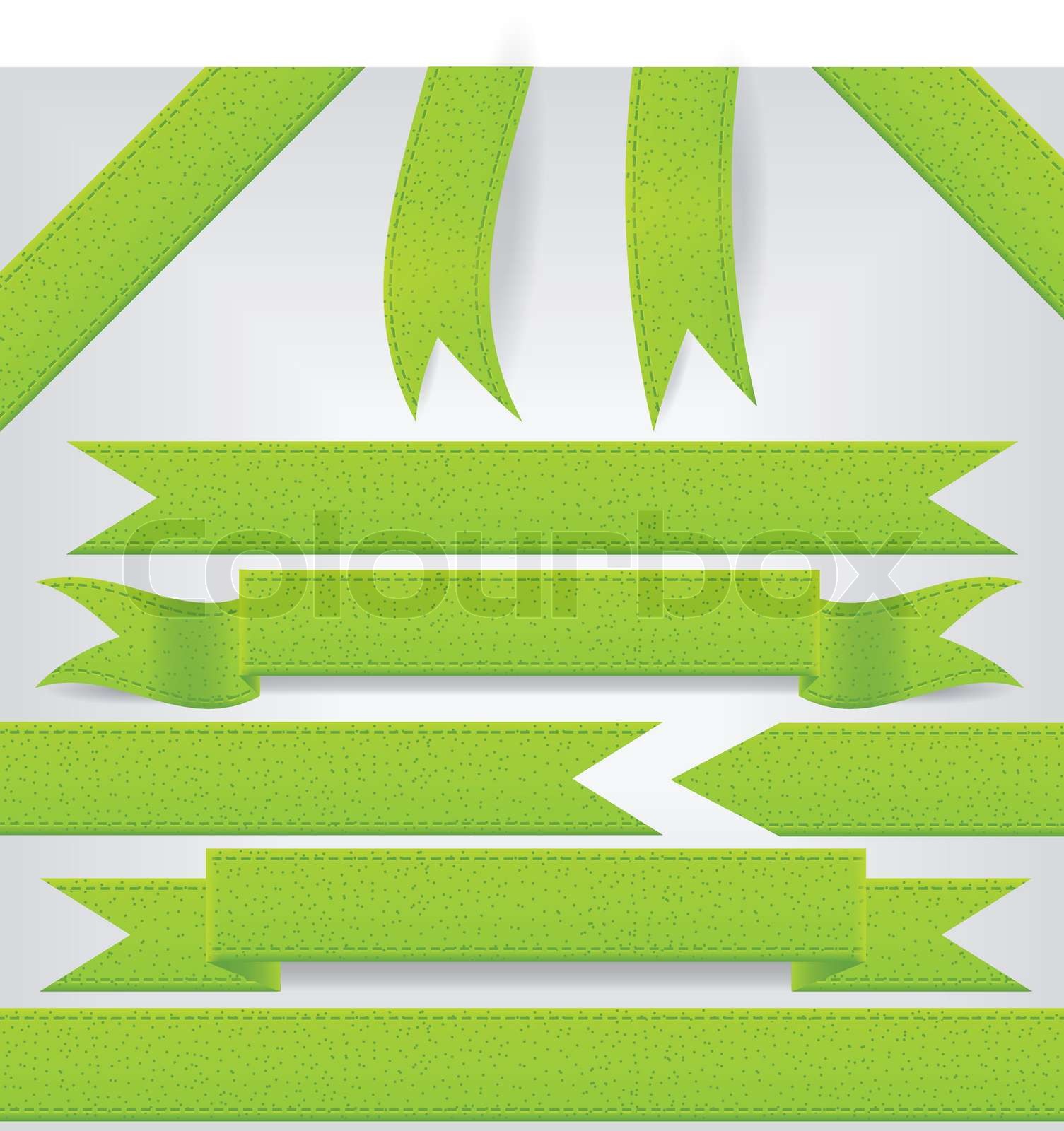 set of green ribbons | Stock vector | Colourbox