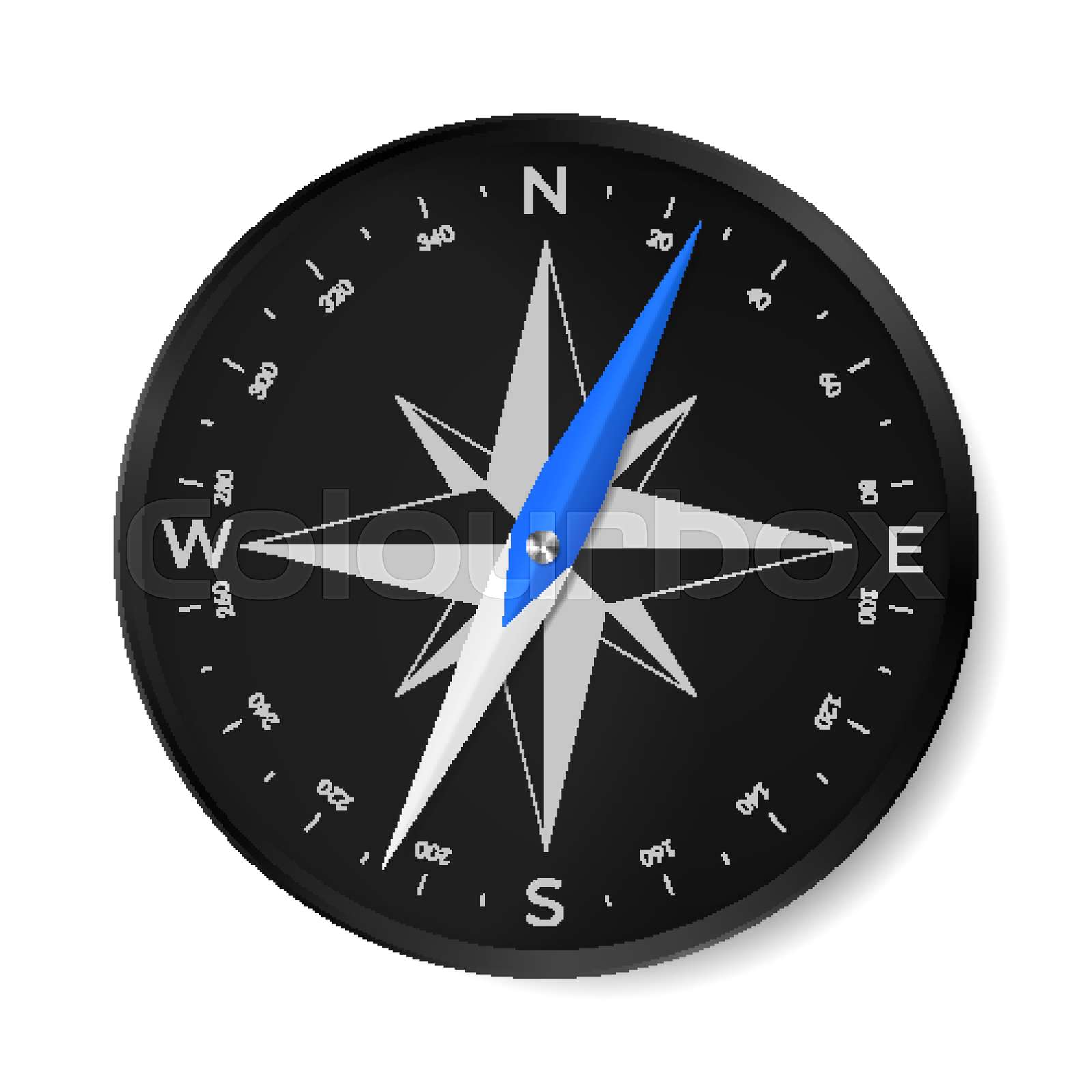 Navigational compass with wind rose and dial face. | Stock vector ...