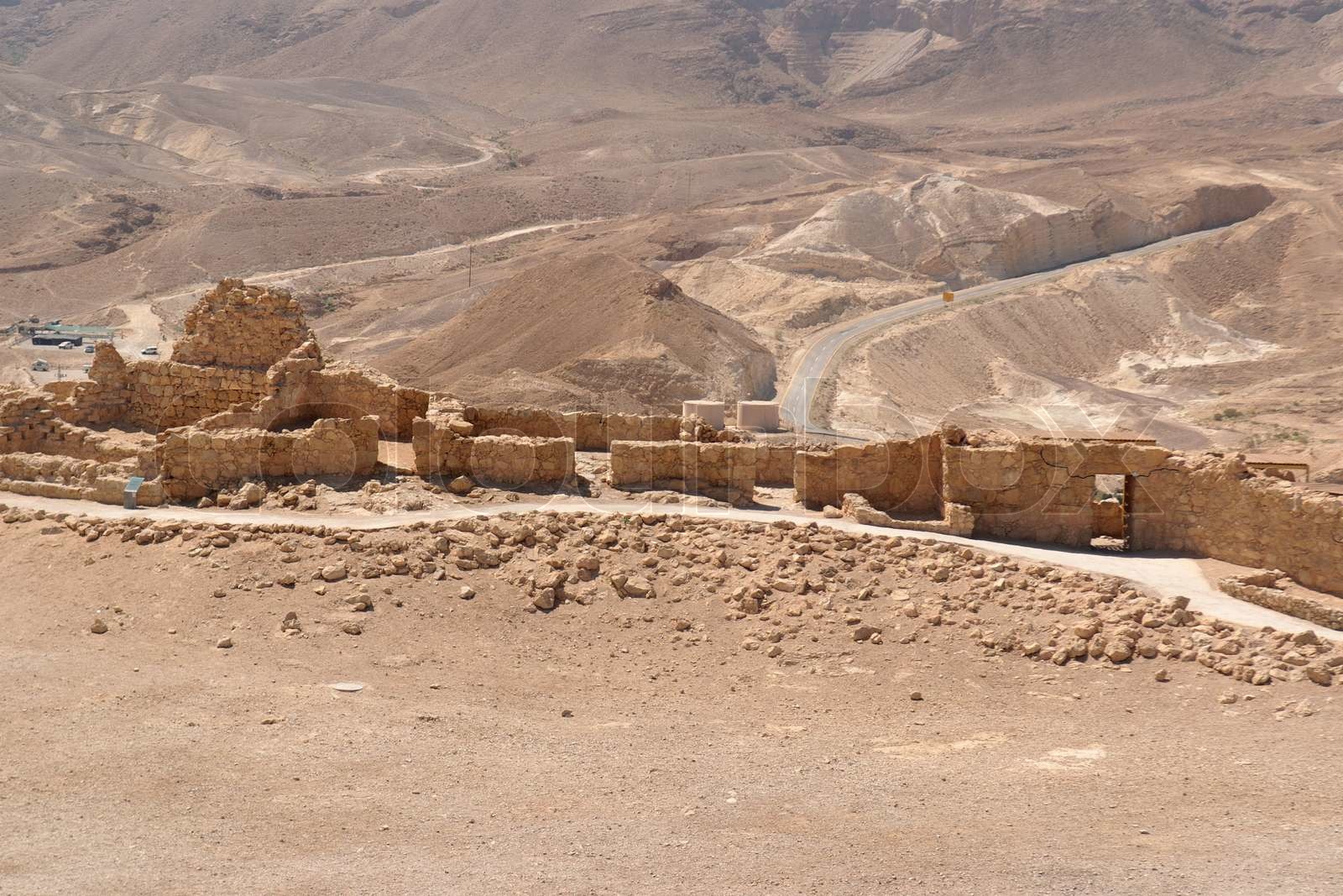 Ruins of ancient Masada fortress in the desert in Israel | Stock image ...