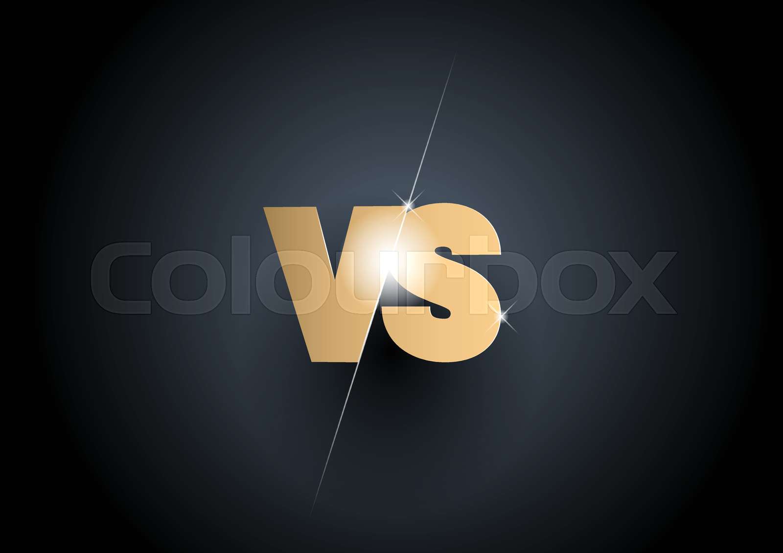 Versus sign. gold 3d symbol. | Stock vector | Colourbox