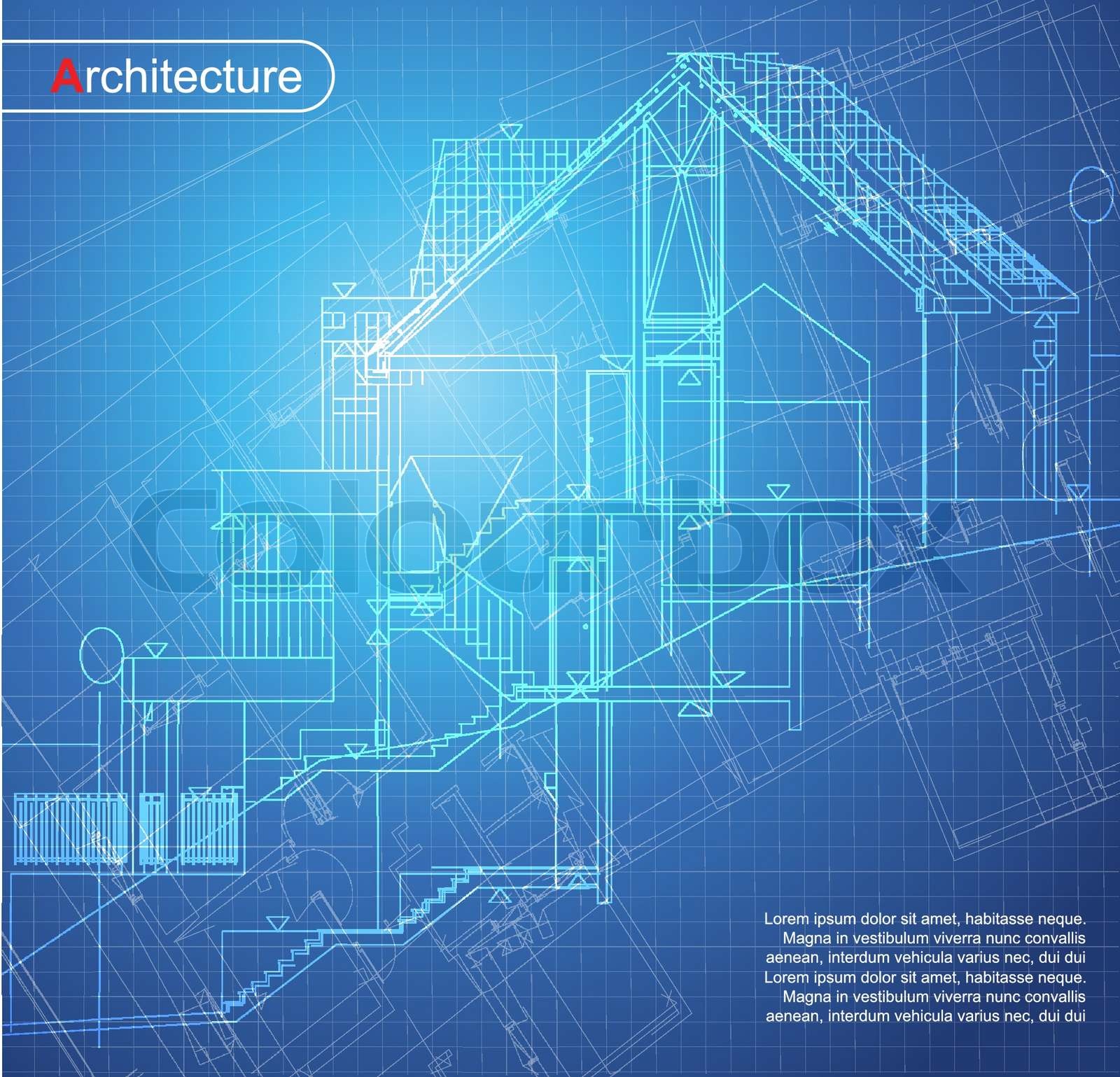 blaupause, konstruktion, papier | Stock-Vektor | Colourbox