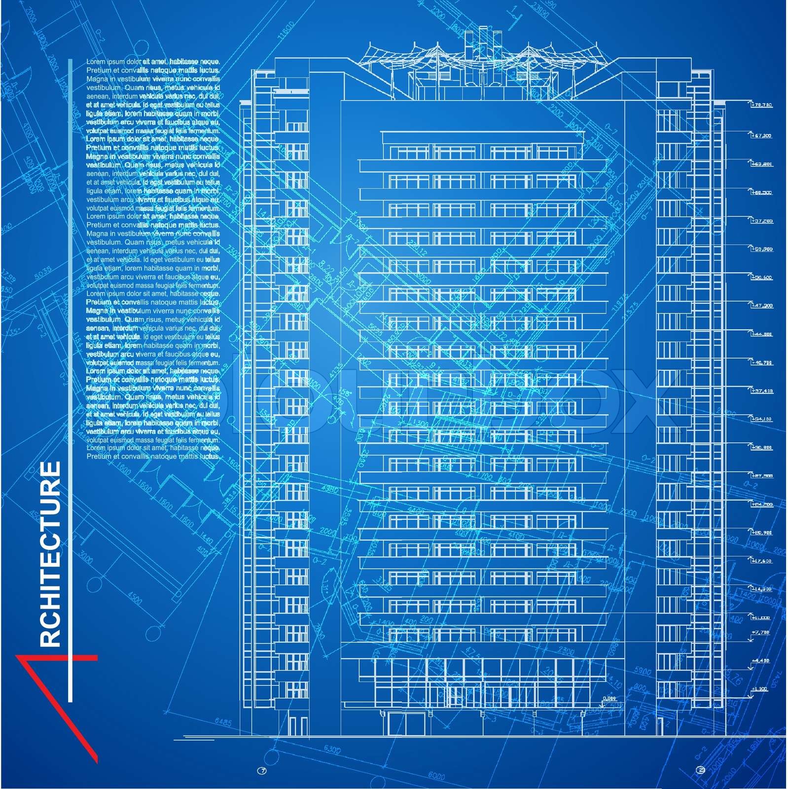 blaupause, vektor, papier | Stock-Vektor | Colourbox